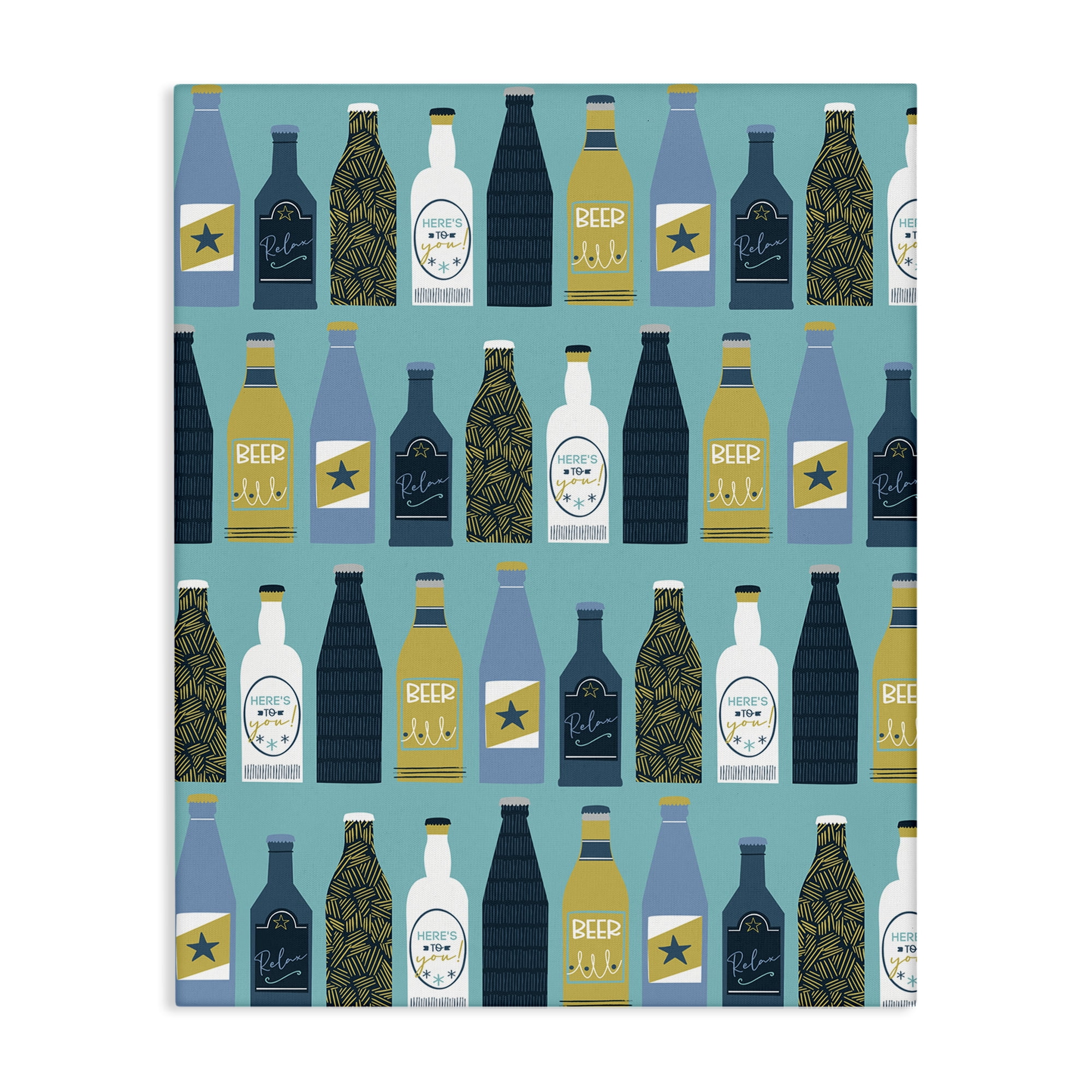 Stupell Industries Arranged Beer Bottles Food & Beverage Painting ...