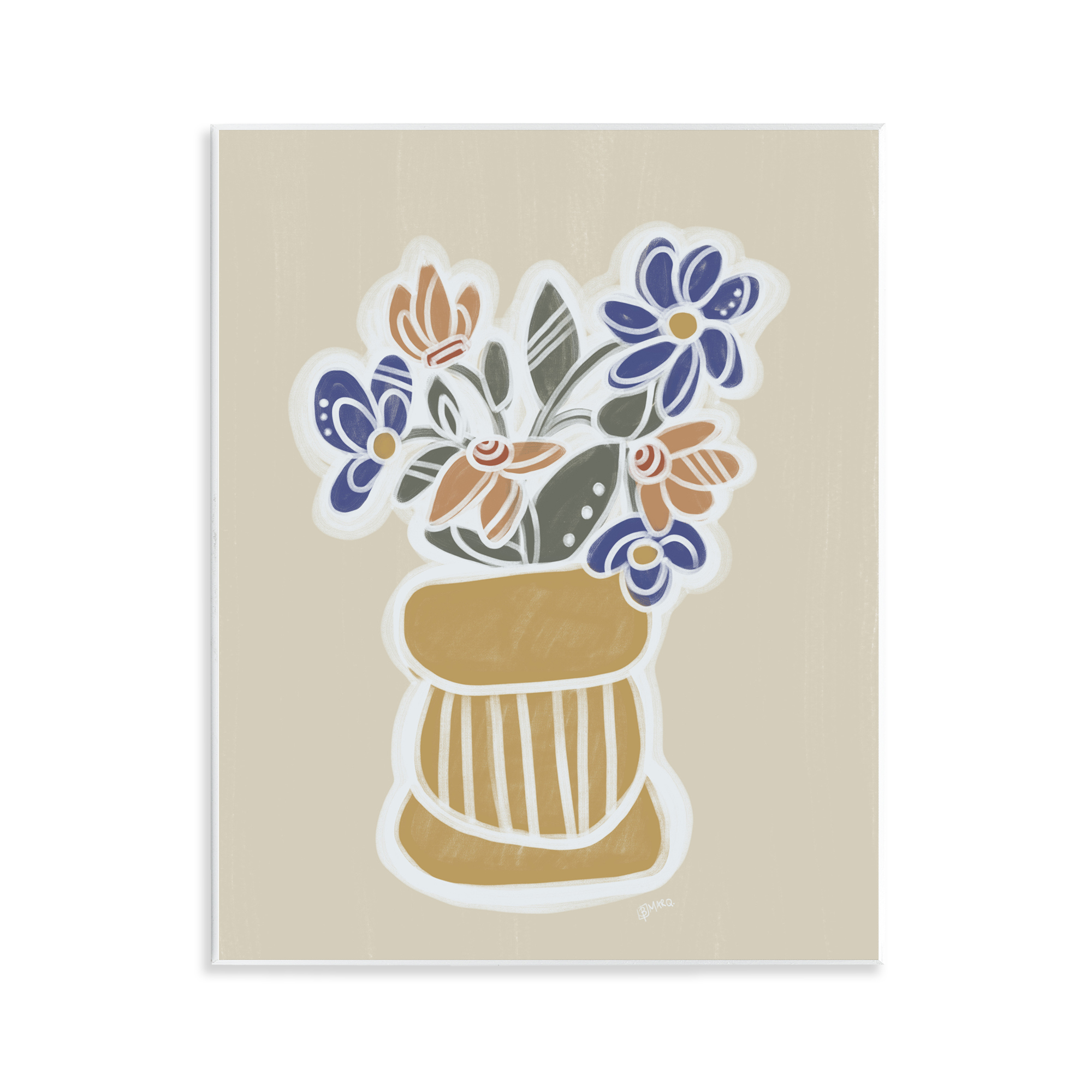 Stupell Industries Arria Flower Bouquet Wall Plaque Art design by Beki ...