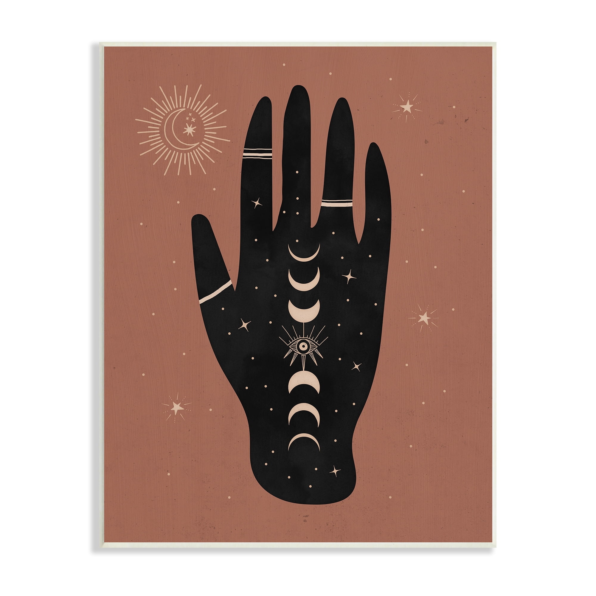 Stupell Industries Astral Bohemian Chic Hand Lunar Phases Gold Tattoo ...