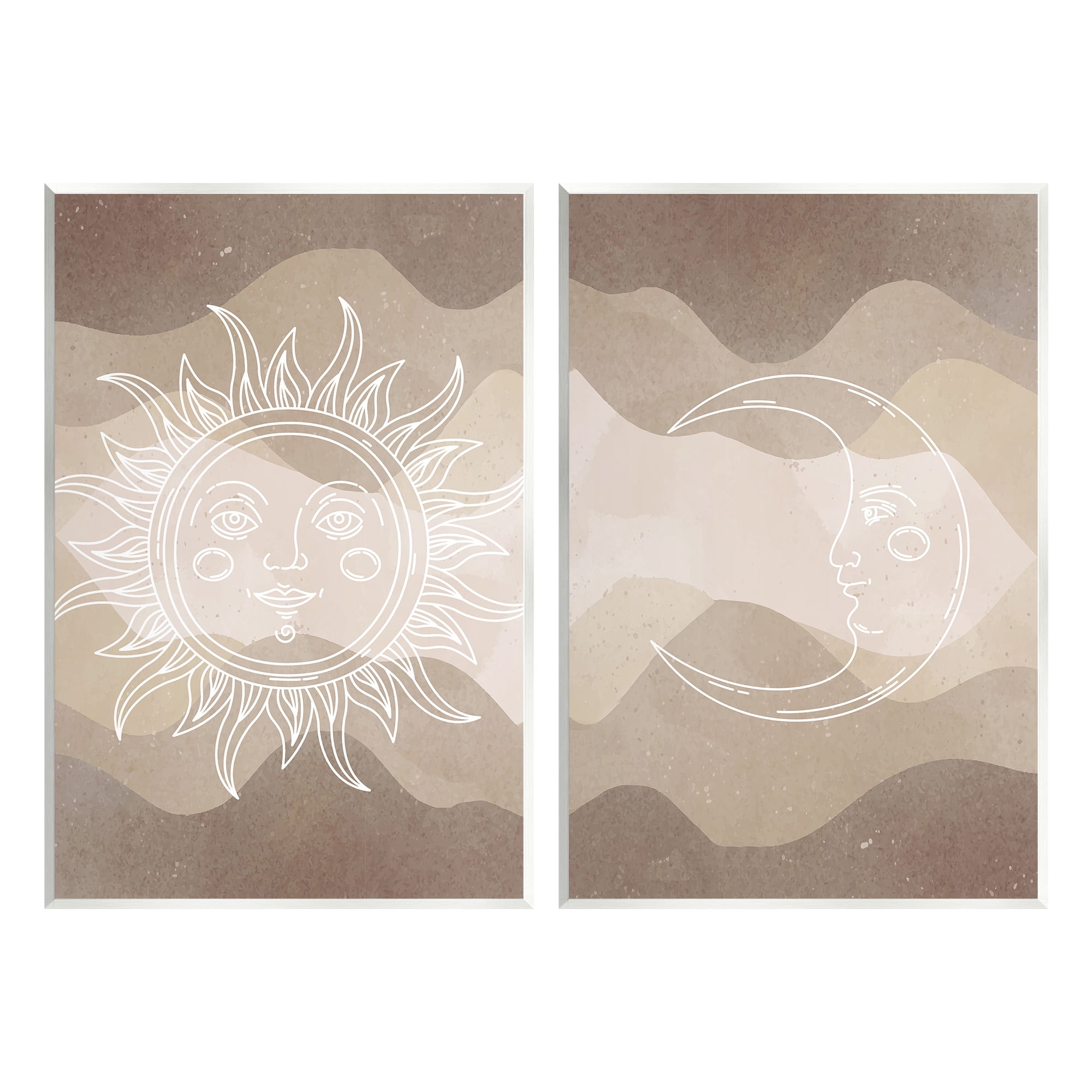 Stupell Industries Astral Boho Sun & Moon Landscape Painting Unframed ...