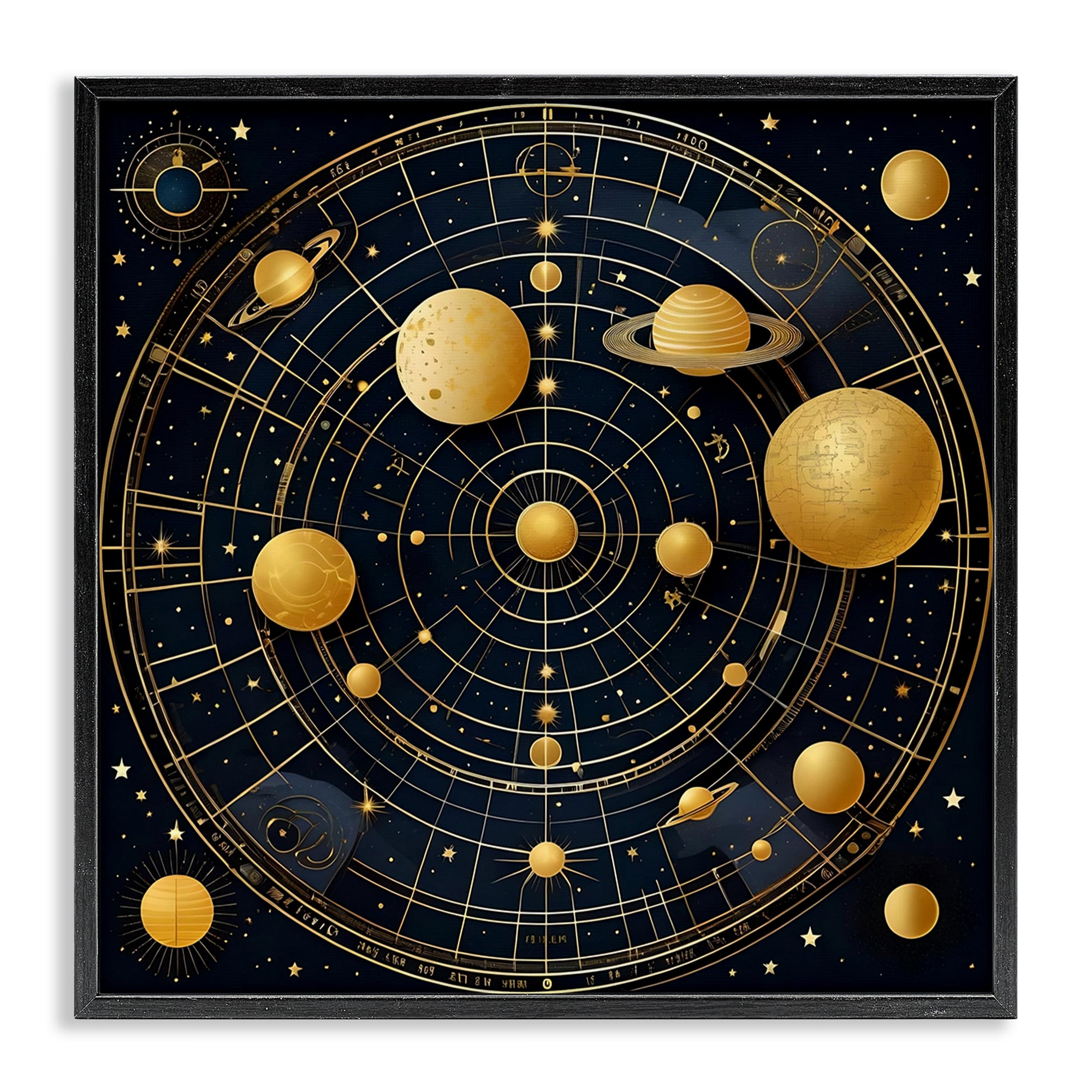 Stupell Industries Astral Planets in Solar System Outer Space Painting ...
