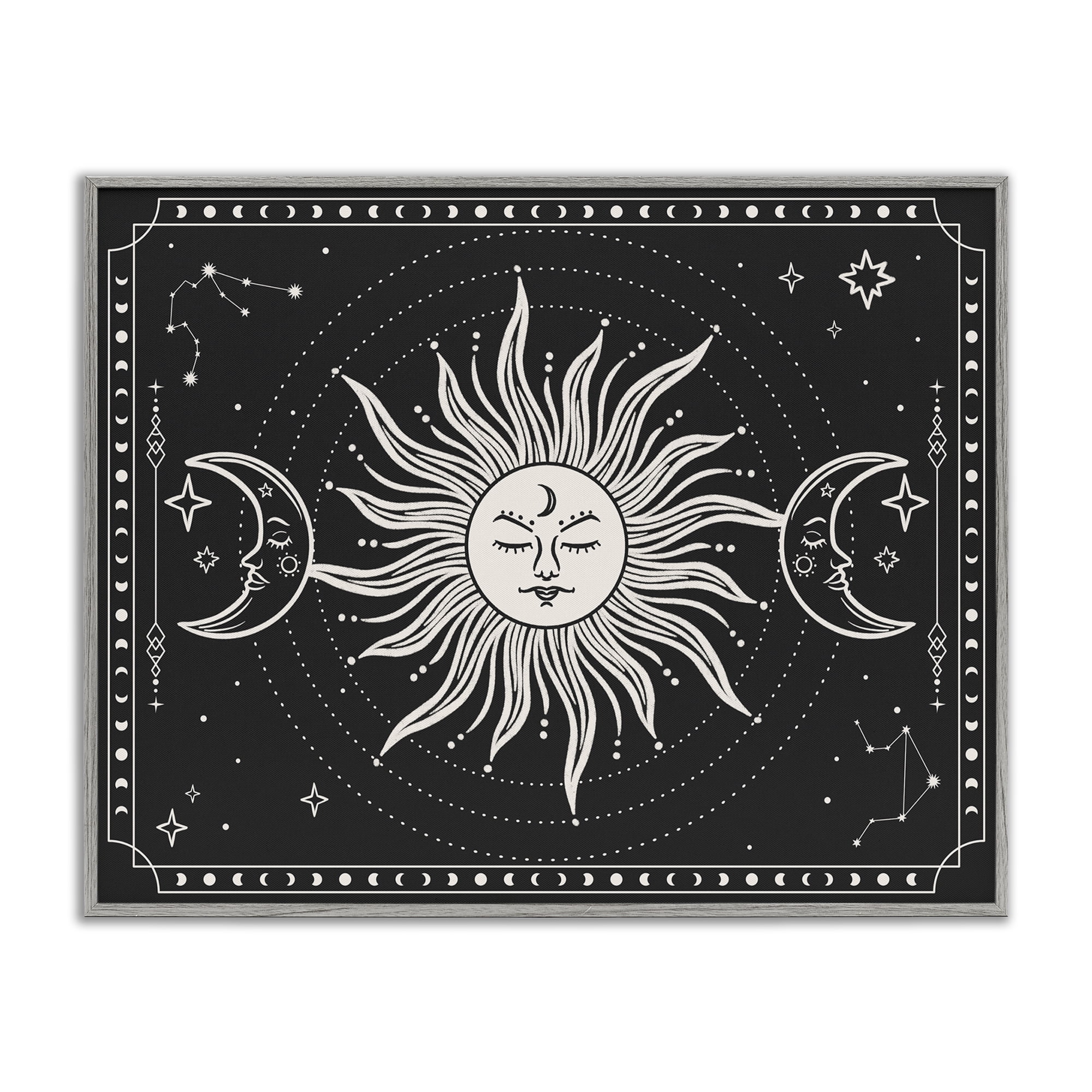 Stupell Industries Astrology Sun & Moon Pattern Astrology & Stars ...