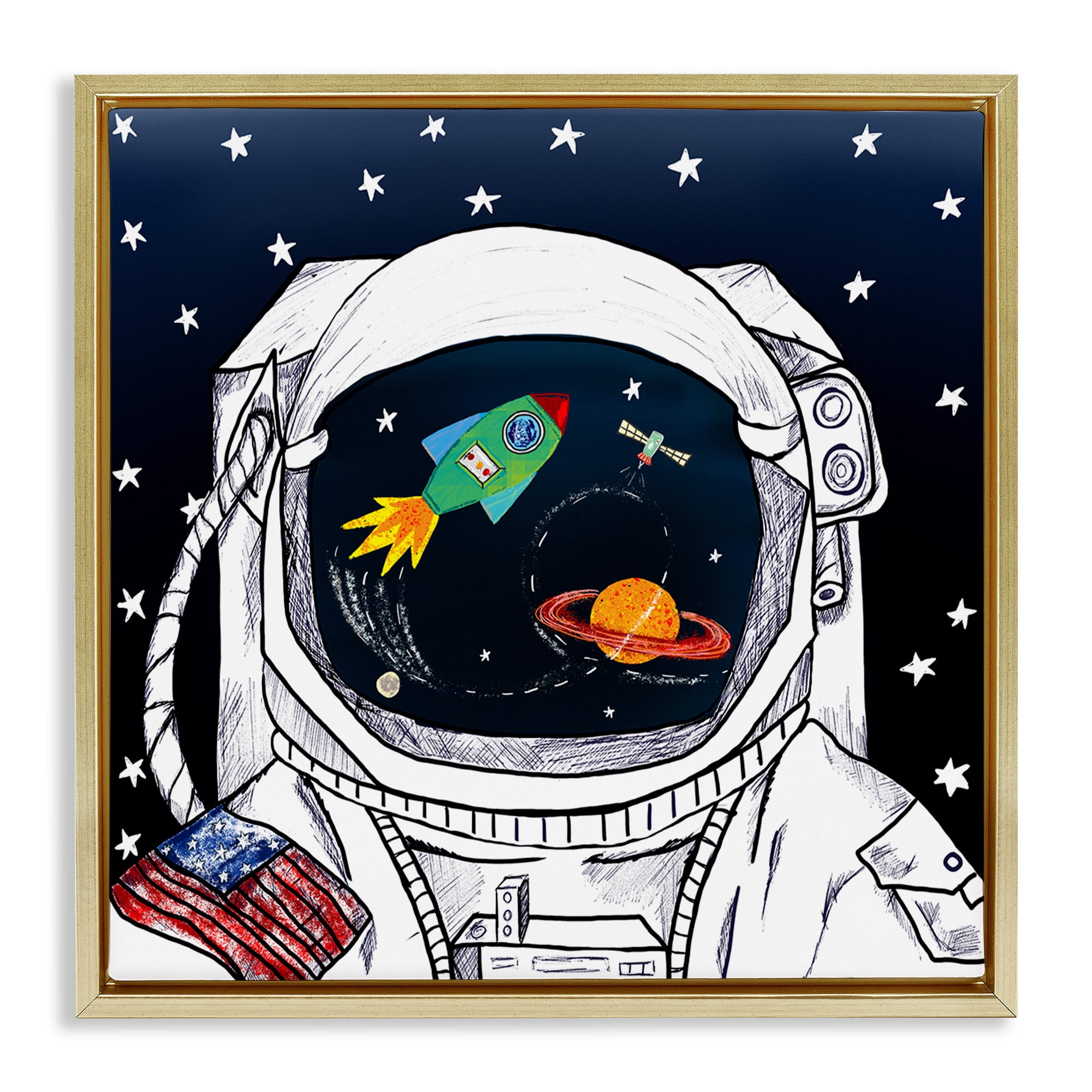 Stupell Industries Astronaut Space Suit Galaxy Fairy Tales & Fantasy ...