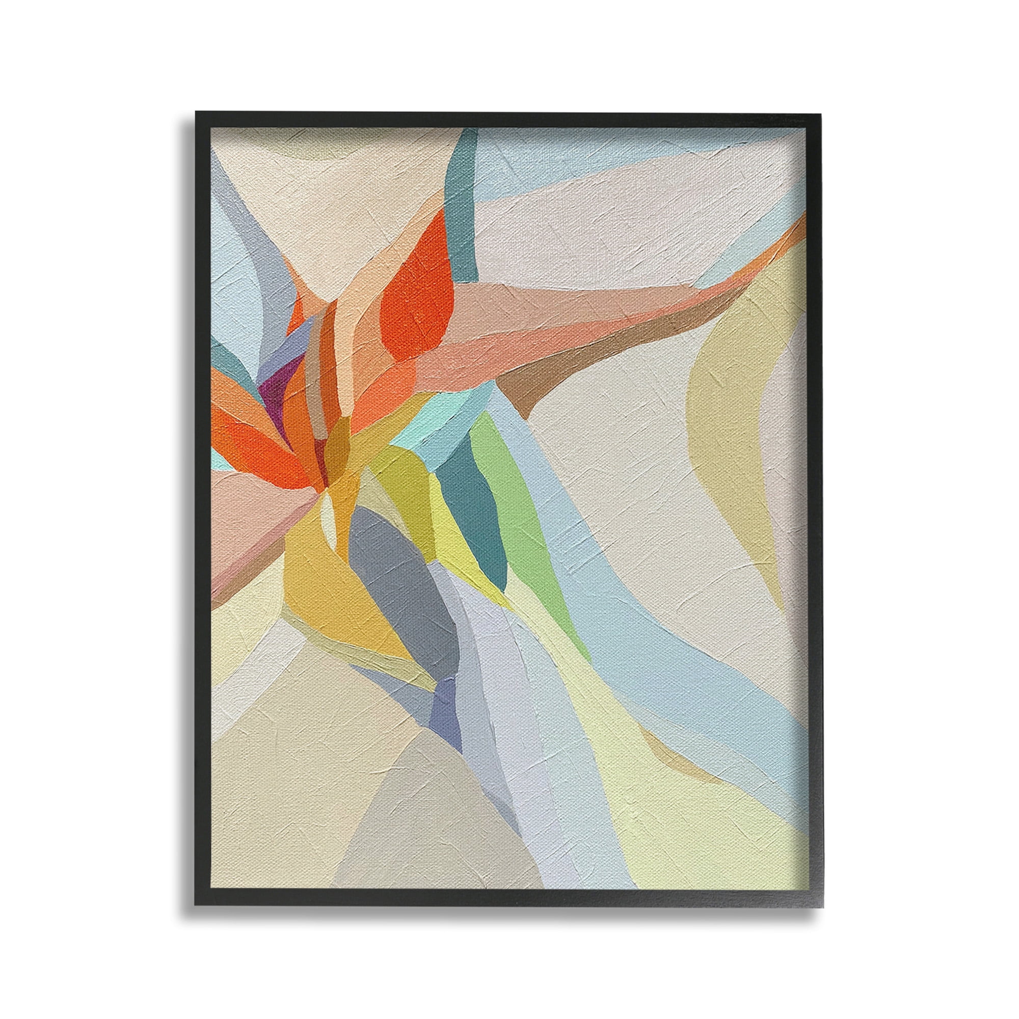 Stupell Industries Asymmetrical Soft Shapes Abstract Painting Black ...