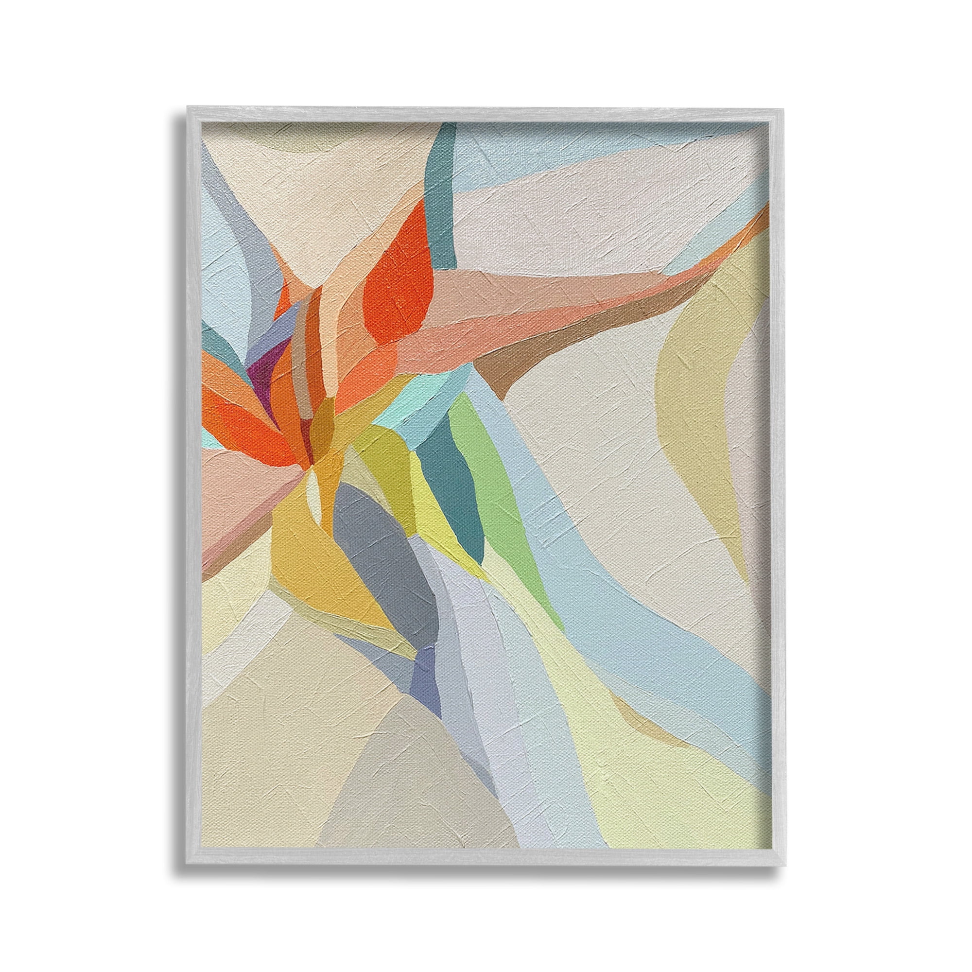 Stupell Industries Asymmetrical Soft Shapes Abstract Gray Framed Art ...
