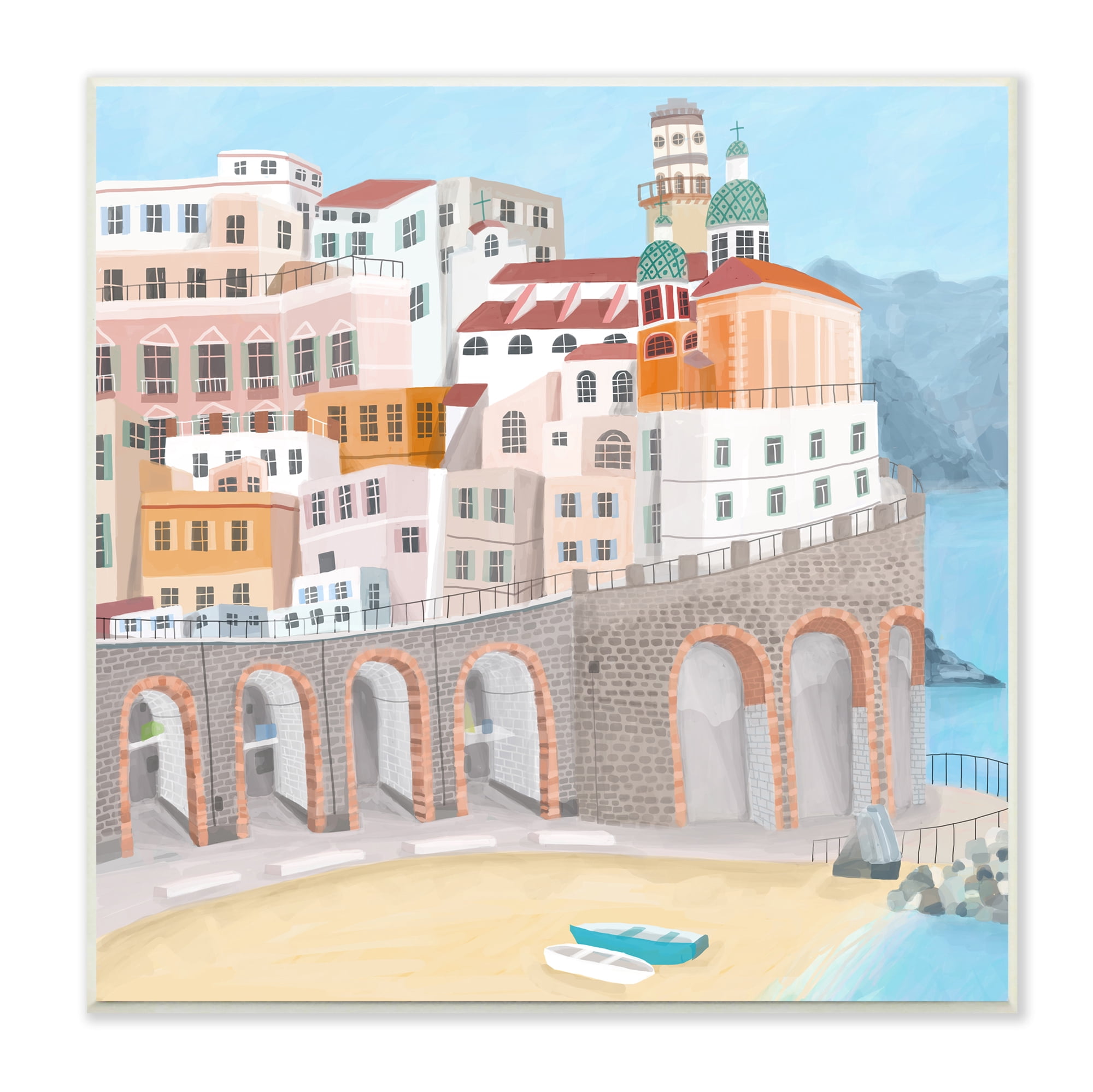 Stupell Industries Atrani Architecture Seaside Italian City Buildings ...