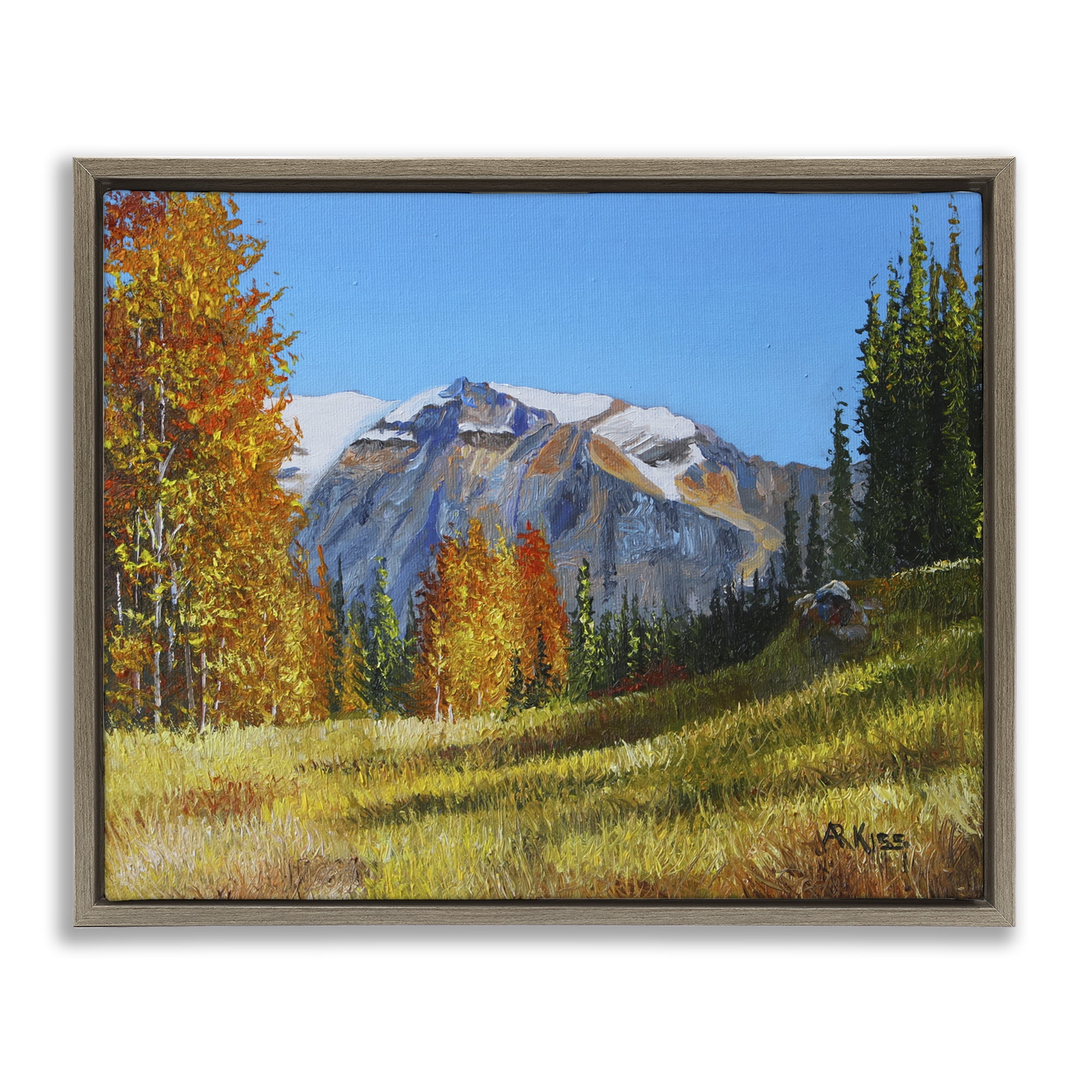 Stupell Industries Autumnal Mountain Valley Landscape & Nature Painting ...