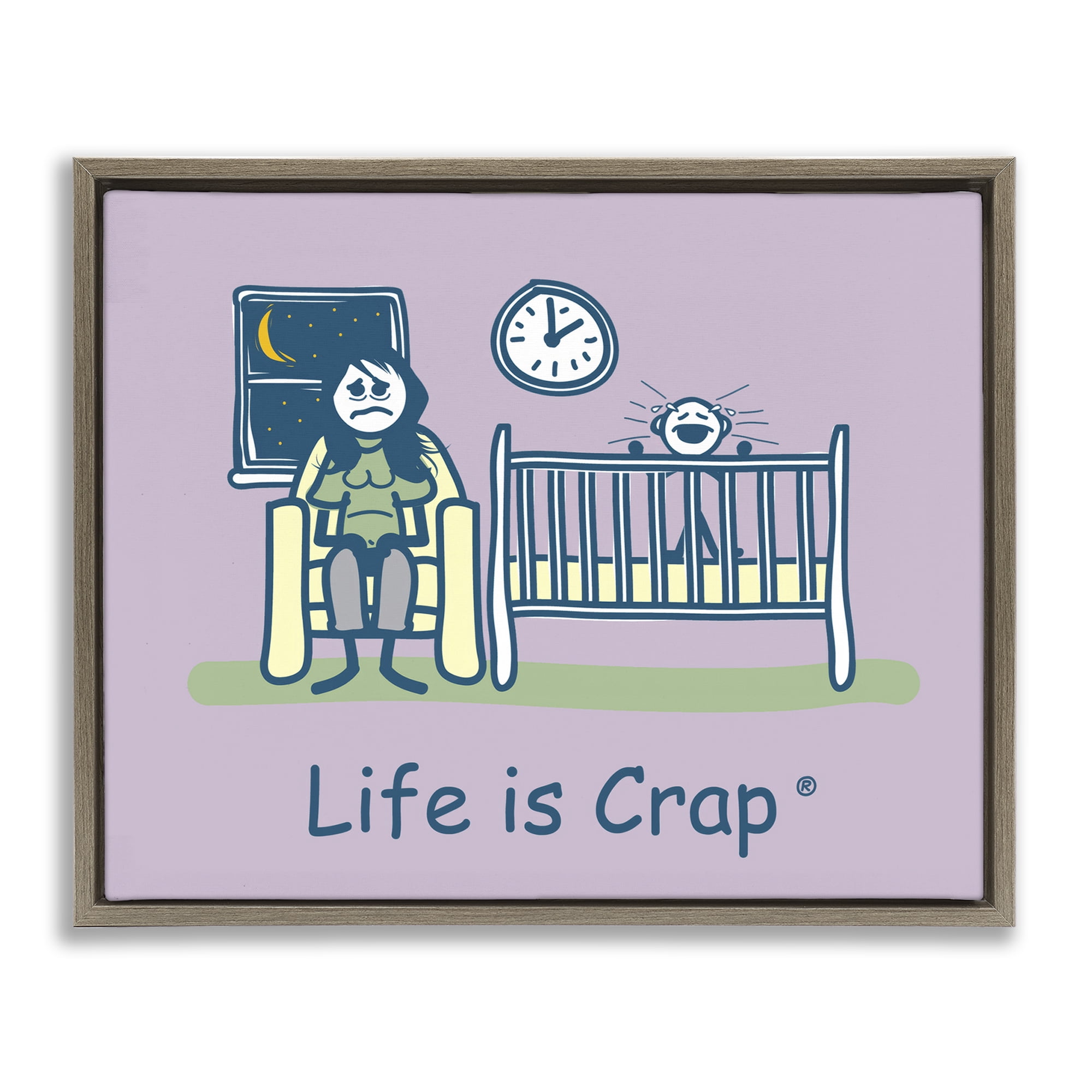 Stupell Industries Awake with Crying Baby Novelty & Humor Painting ...