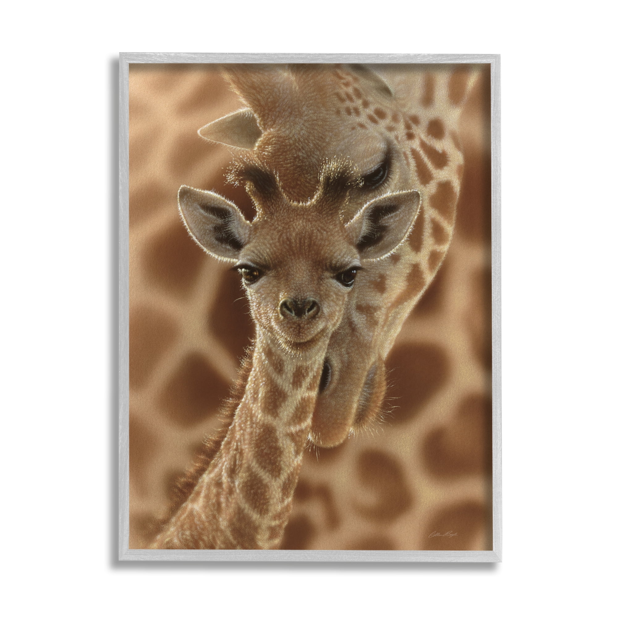 Stupell Industries Baby Giraffe with Mother Hug - 11 x 14 Wall Art ...