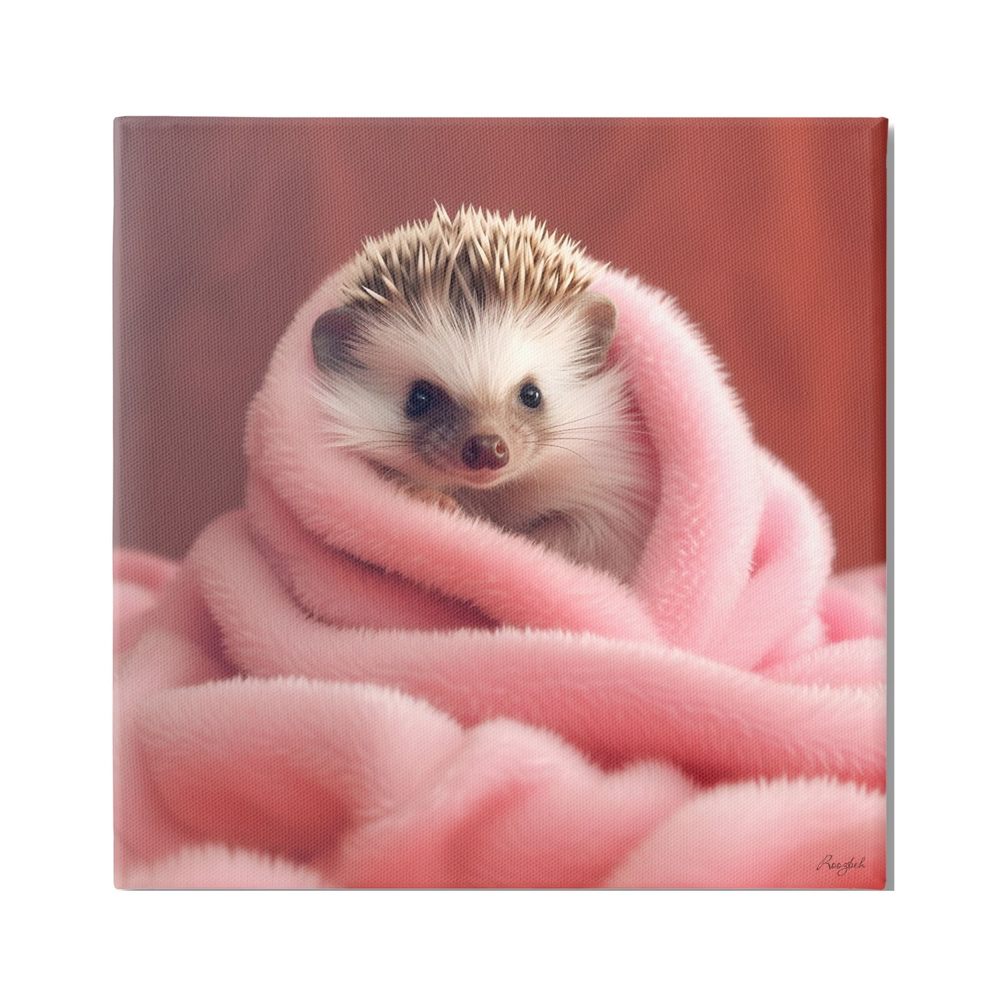 Free Shipping! Stupell Industries Baby Hedgehog in Blanket Canvas Art ...