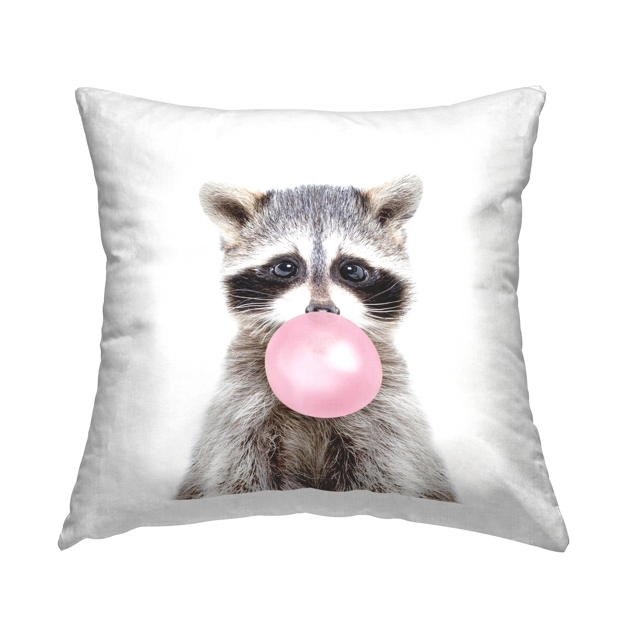 Stupell Industries Baby Raccoon with Bubblegum Square Decorative ...