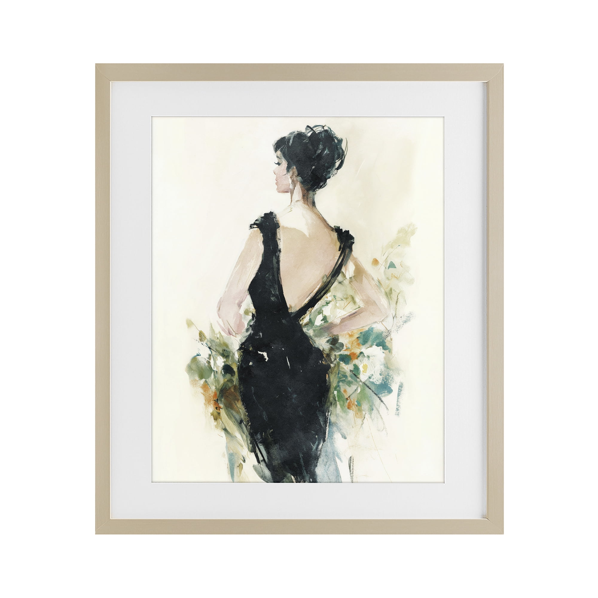 Stupell Industries Backless Reverie Gown Birch Framed Print Under Glass ...