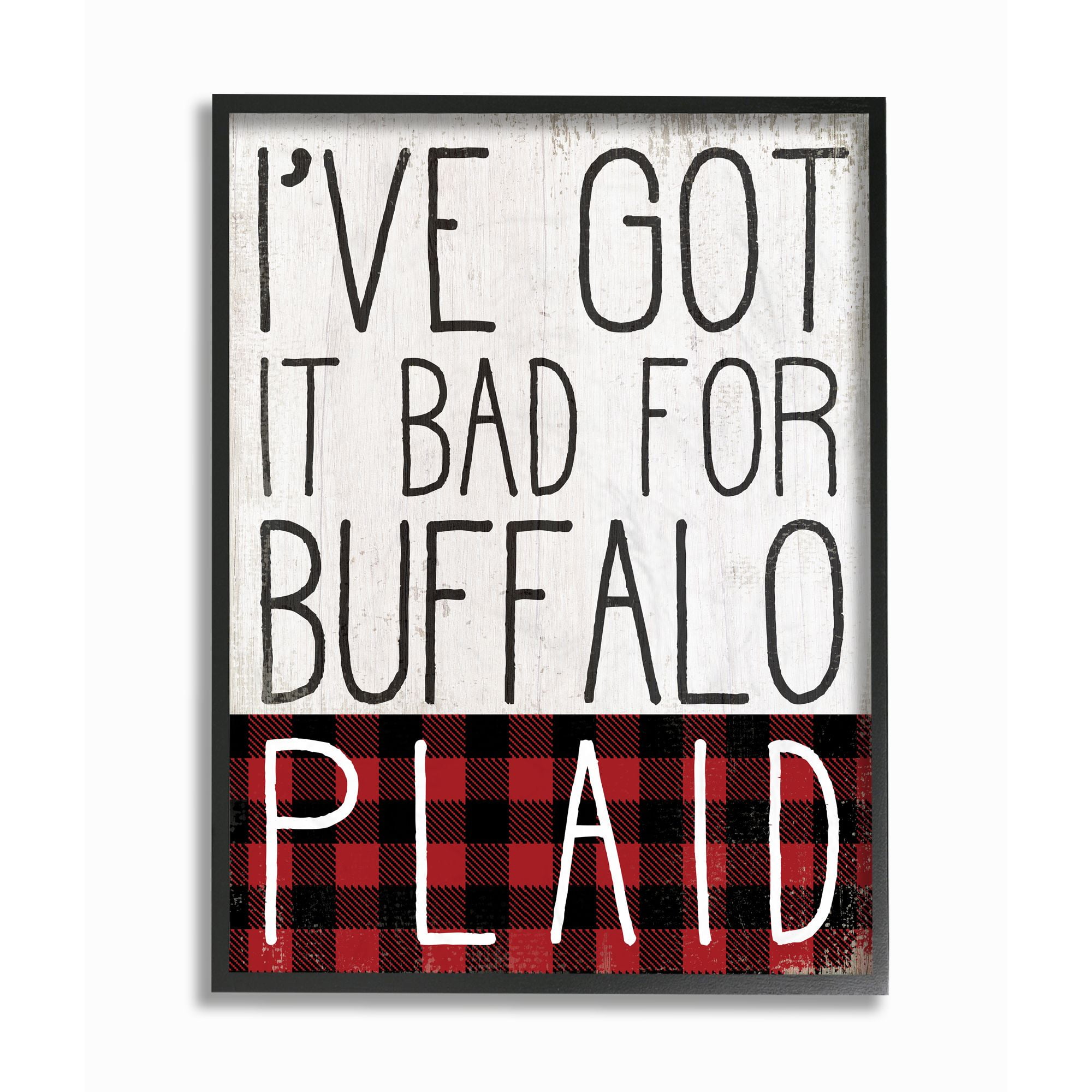 Free Shipping! Stupell Industries Autumn Buffalo Plaid Framed Giclee ...