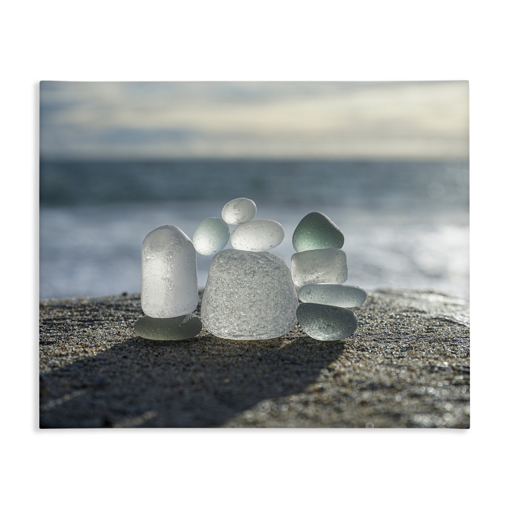 Stupell Industries Balancing Sea Glass Pebbles Canvas Wall Art, design ...