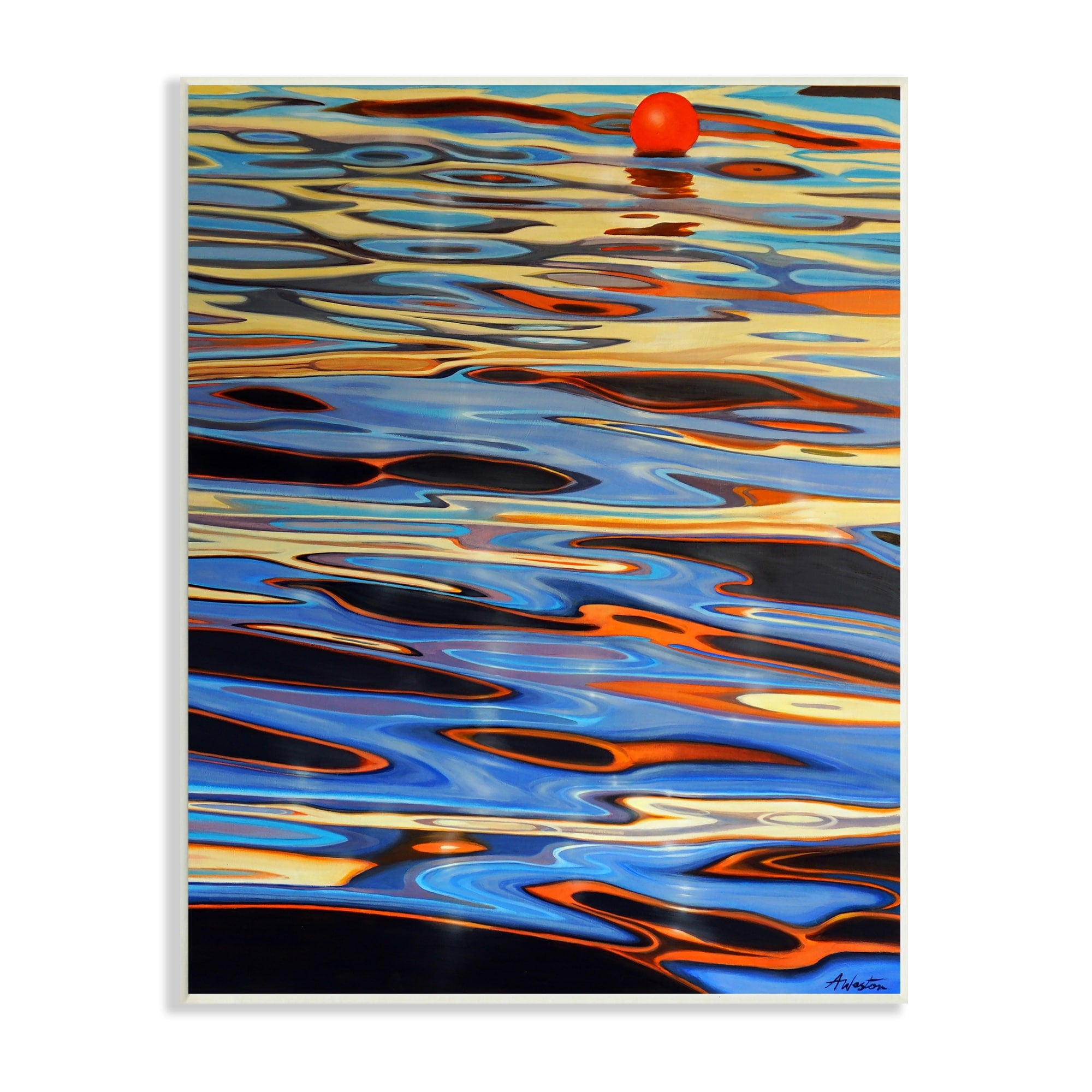 Stupell Industries Water Ripple Art Print by Alan Weston, MDF Wood ...