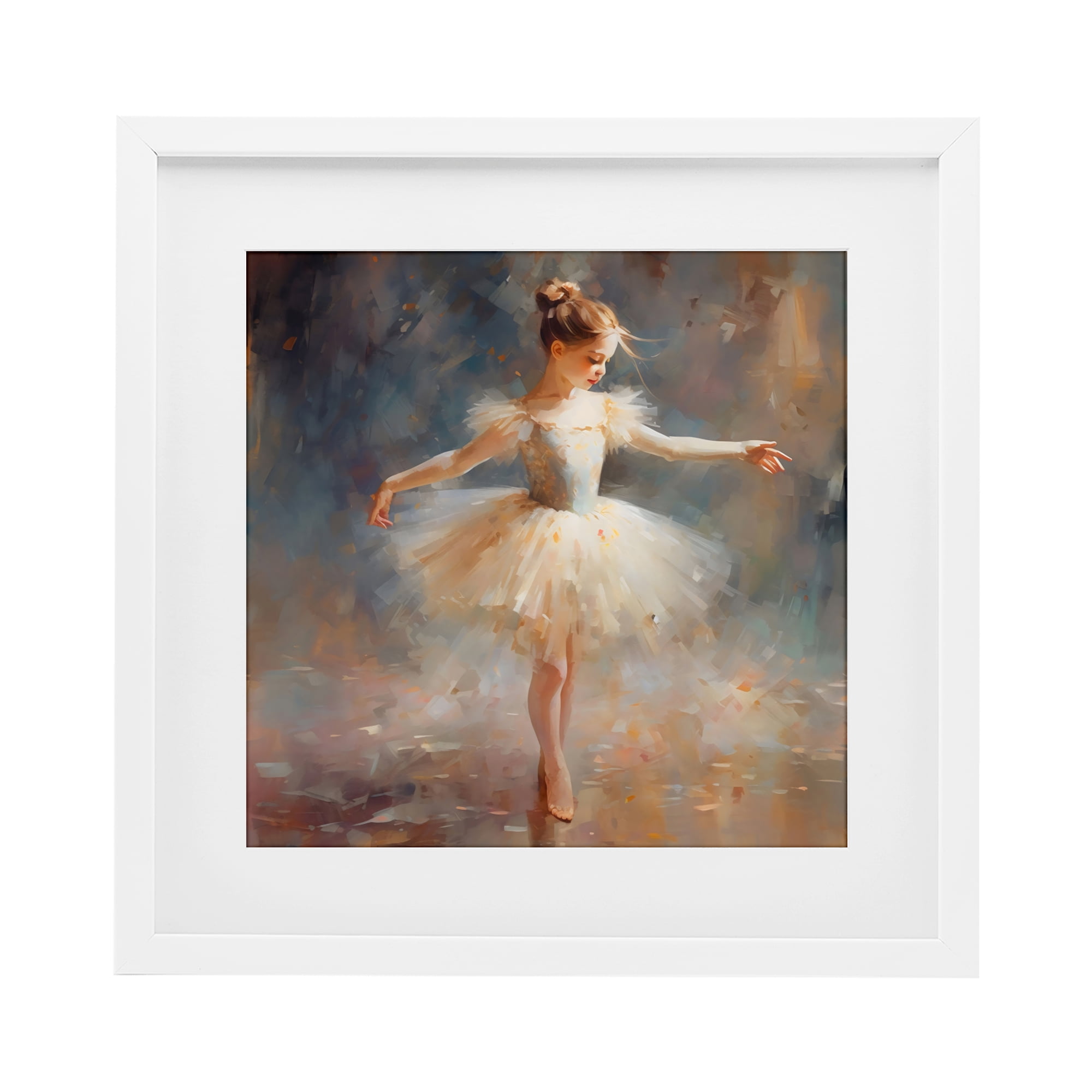 Stupell Industries Ballerina In White Tutu White Framed Print Under ...