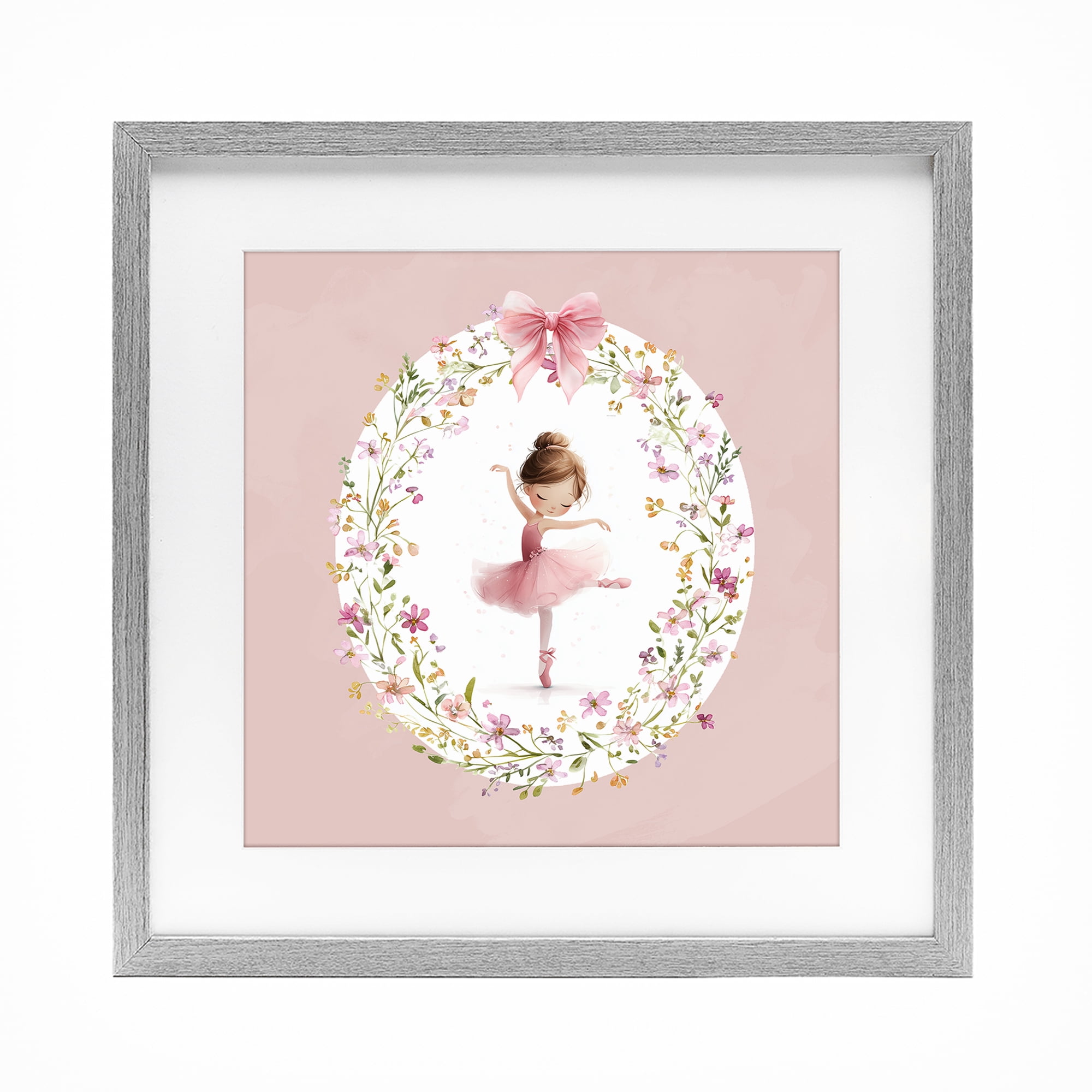 Stupell Industries Ballet Dancing Princess Gray Framed Print Under ...