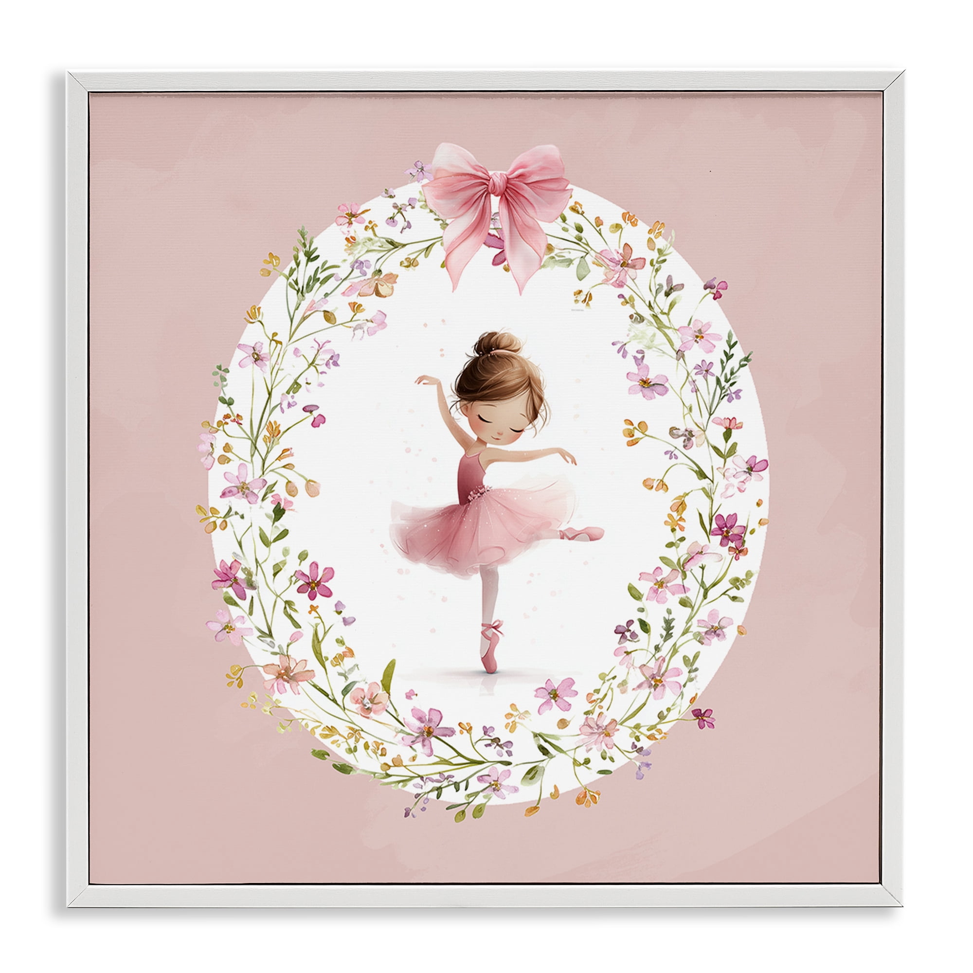 Stupell Industries Ballet Dancing Princess White Framed Giclee Art ...
