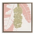 Stupell Industries Banana Bunch Amid Pink Leaves Brown Framed Floater ...