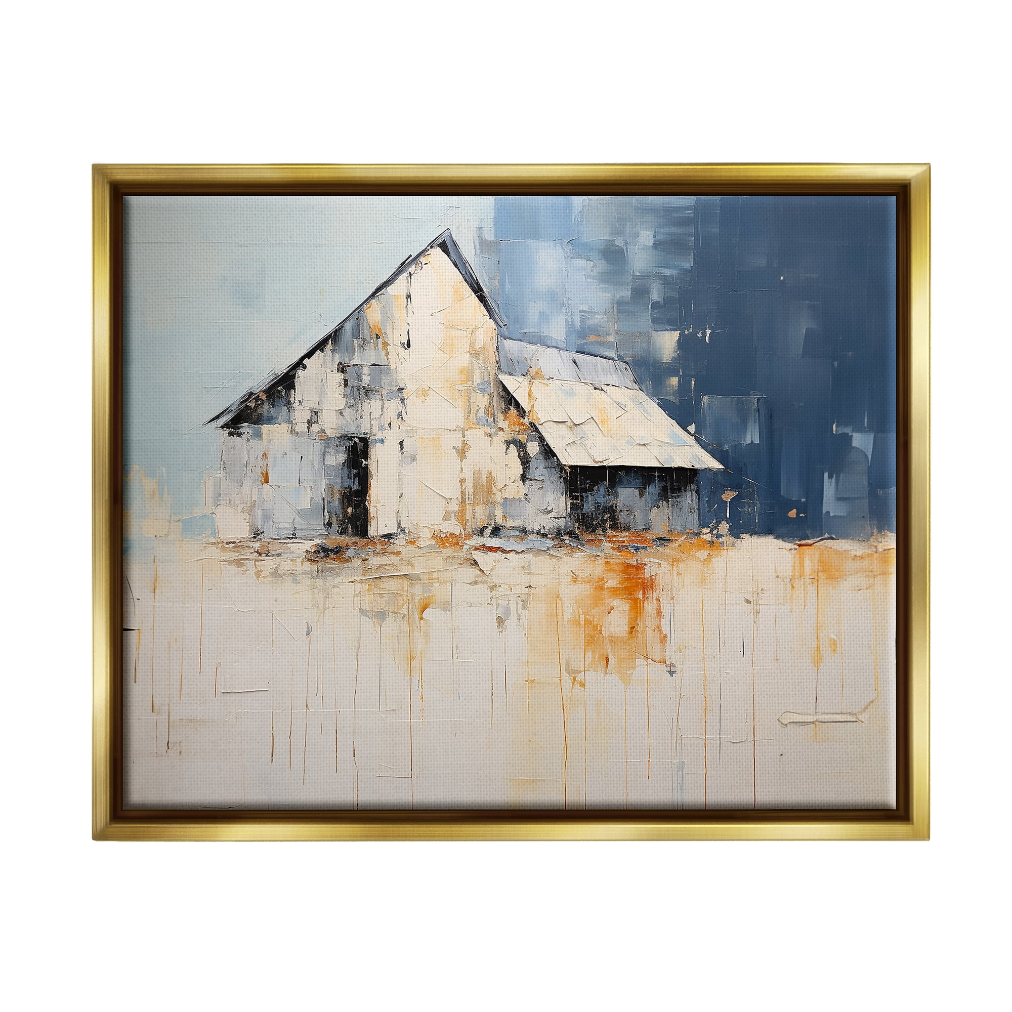 Stupell Industries Barn Painting Abstraction Abstract Painting Gold ...