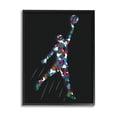 Stupell Industries Basketball Player Abstract Art Black Framed Wall ...