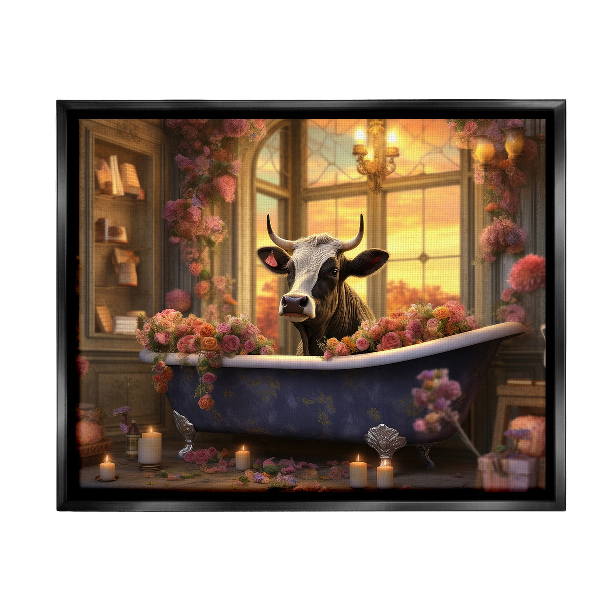 Stupell Industries Bathing Cow at Sunset Animals & Insects Painting ...