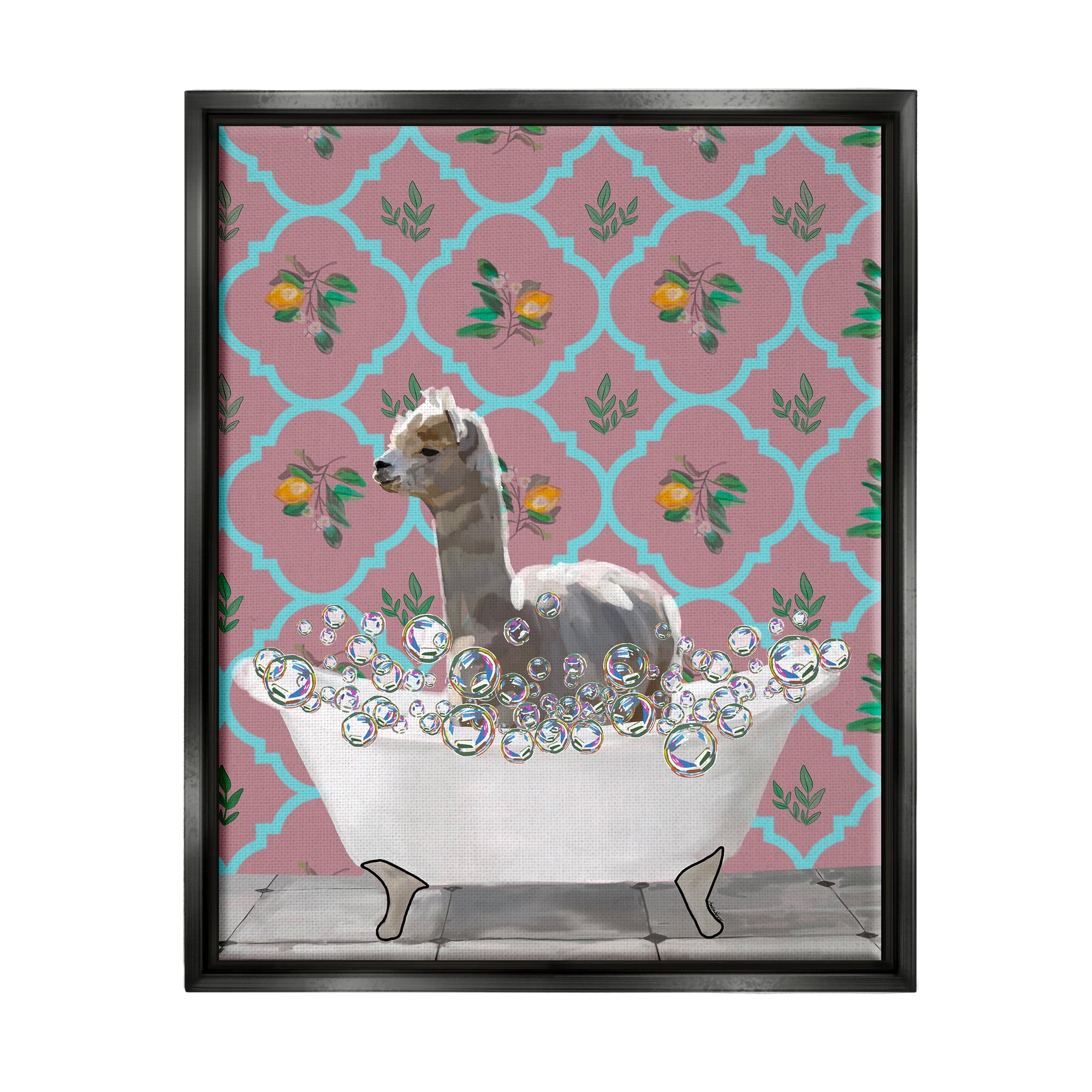 Stupell Industries Bathing Llama in Bathroom Animals & Insects Painting ...