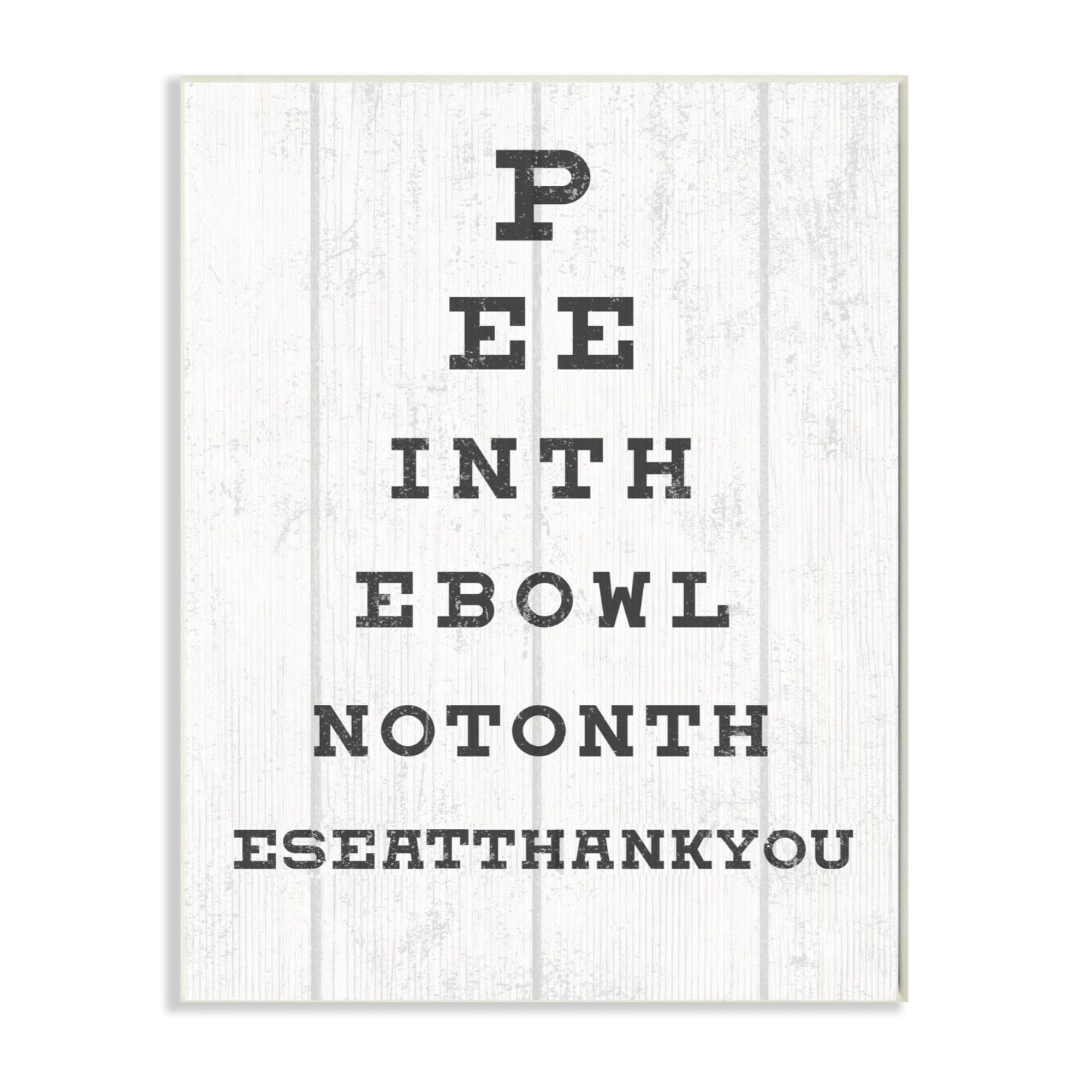 Stupell Industries Bathroom Eye Chart Pee In Bowl Graphic Art Print ...