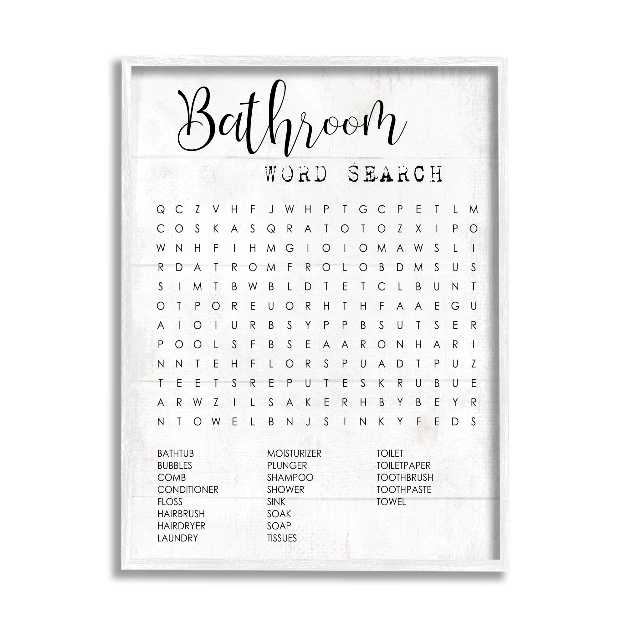 Stupell Industries Bathroom Word Search Fun Family Word Design, 16 x 20 ...