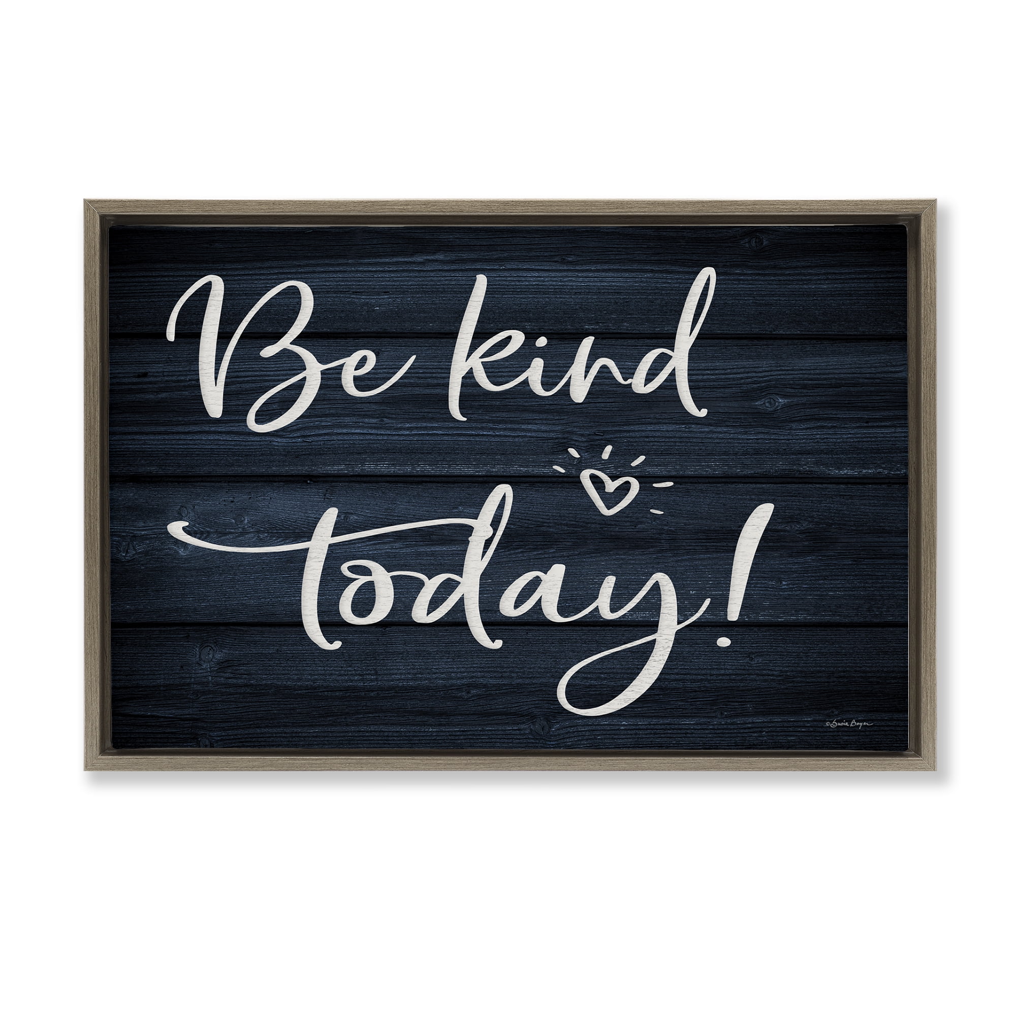 Stupell Industries Be Kind Today Text & Numbers Painting Brown Floater ...