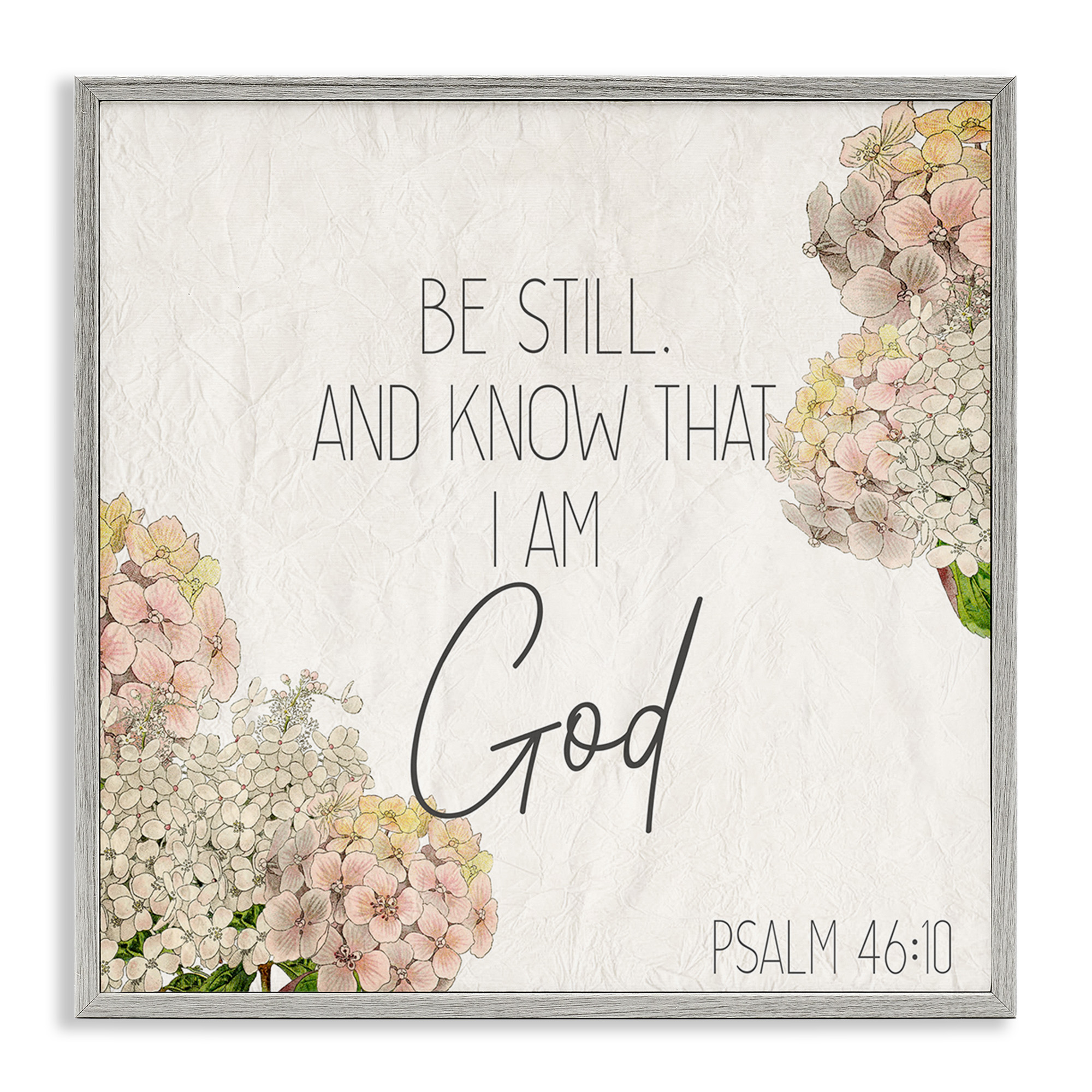 Stupell Industries Be Still Religious Flower Word Design Botanical ...