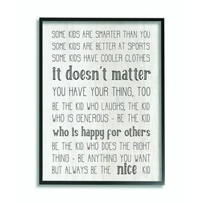 Stupell Industries Be the Nice Kid Sentiments Rainbow Text Pop,24 x 30 ...