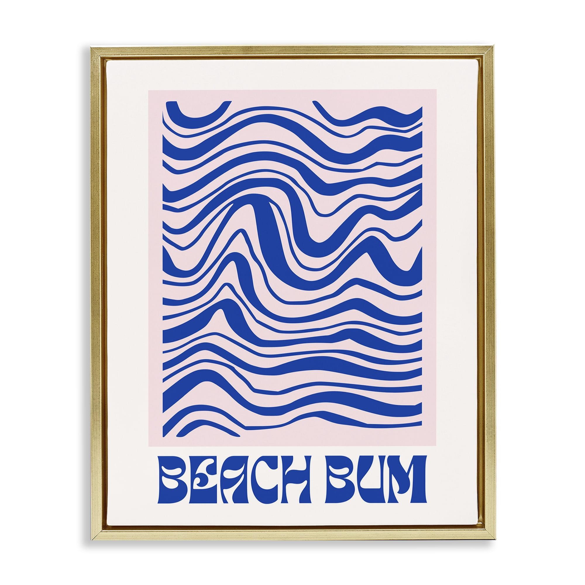Stupell Industries Beach Bum Abstract Waves Text & Numbers Painting ...