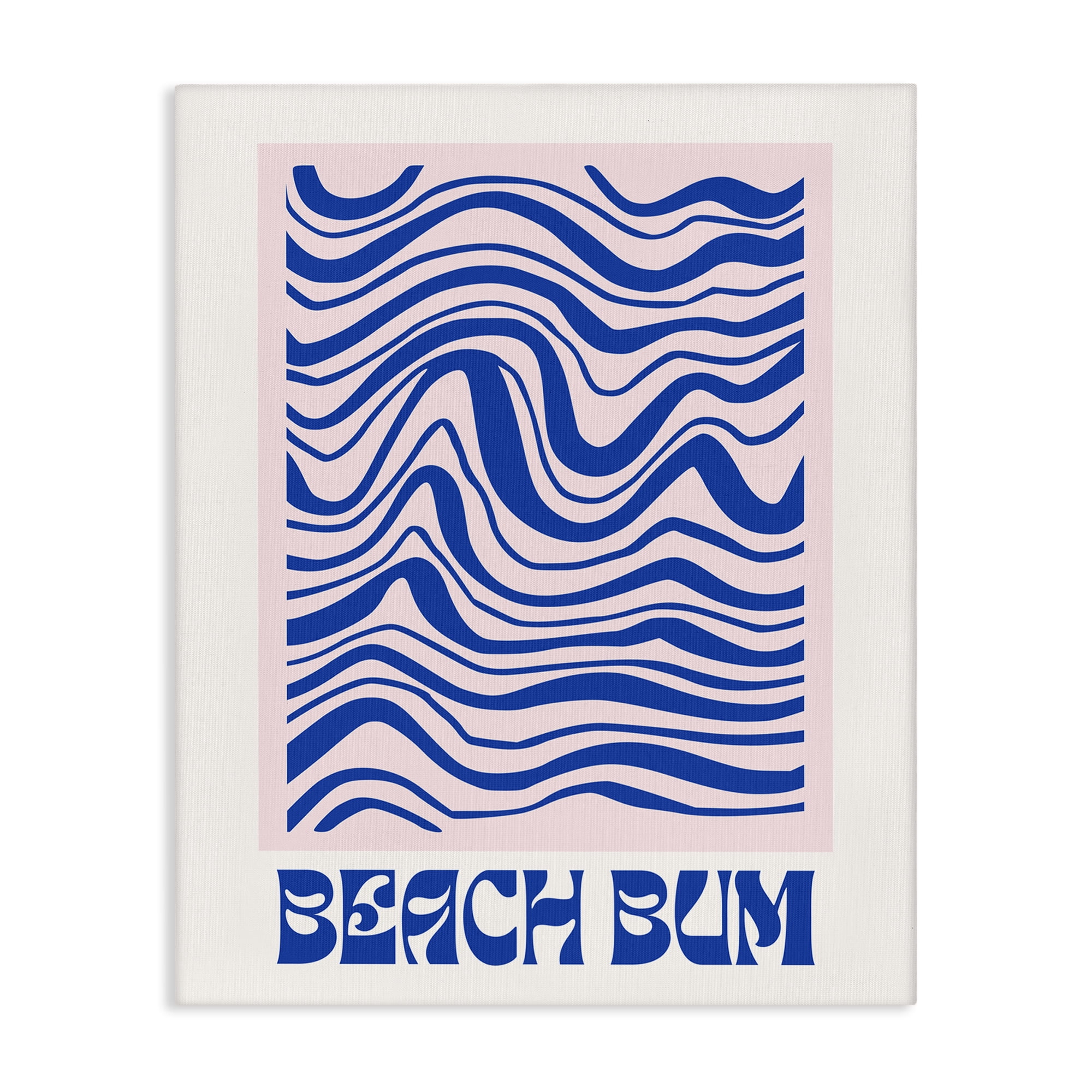 Stupell Industries Beach Bum Abstract Waves Text & Numbers Painting ...