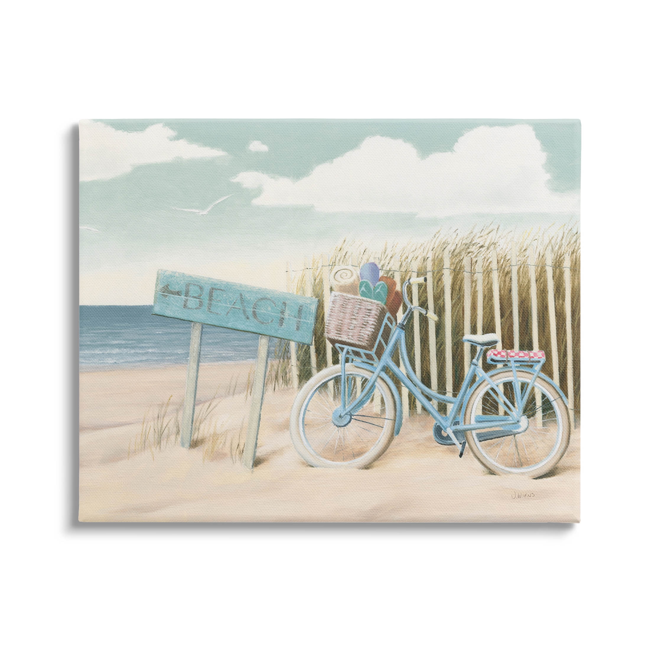 Stupell Industries Beach Cruiser Blue Bicycle Boast Graphic Art Gallery ...