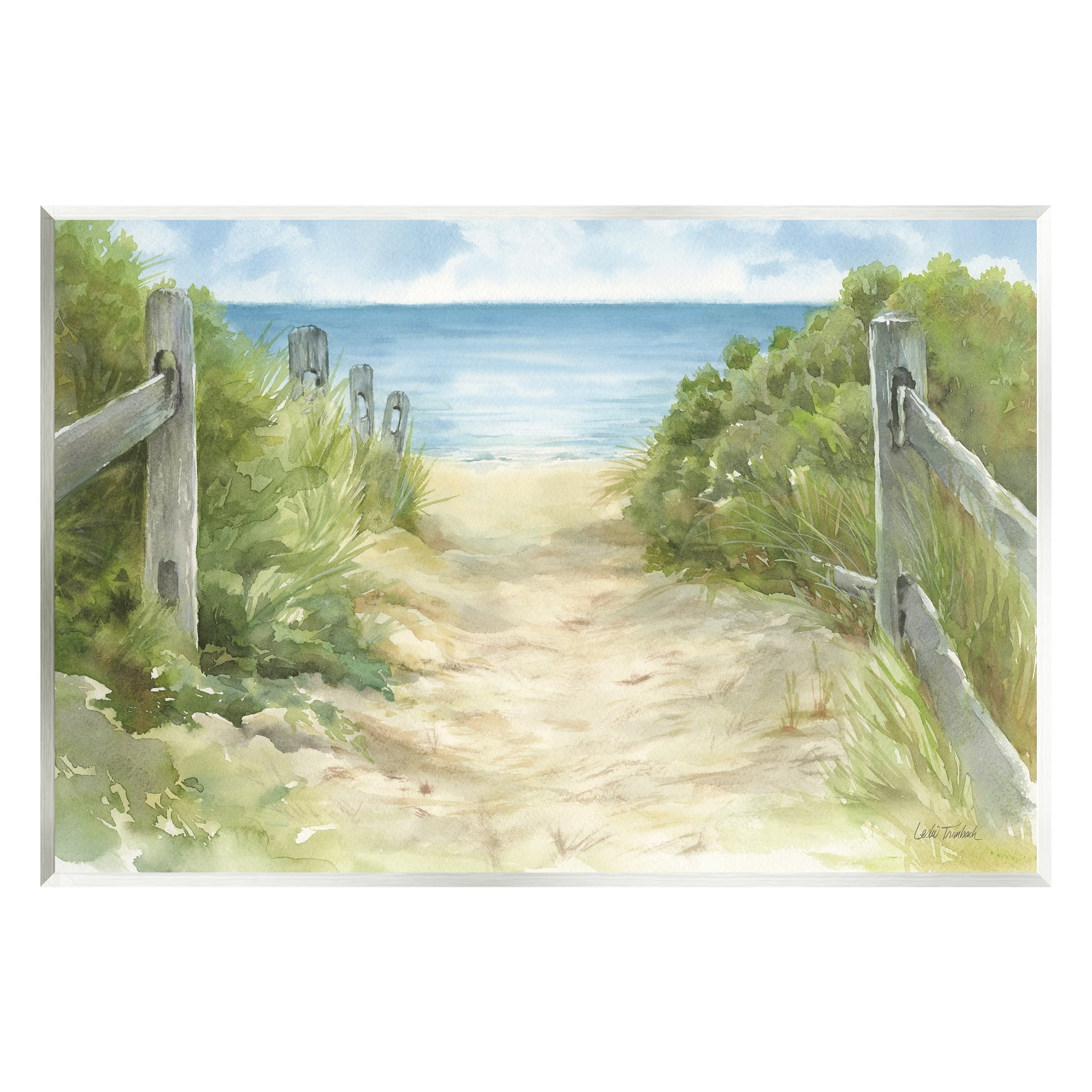 Stupell Industries Beach Path Painting Nature Painting Unframed Art ...