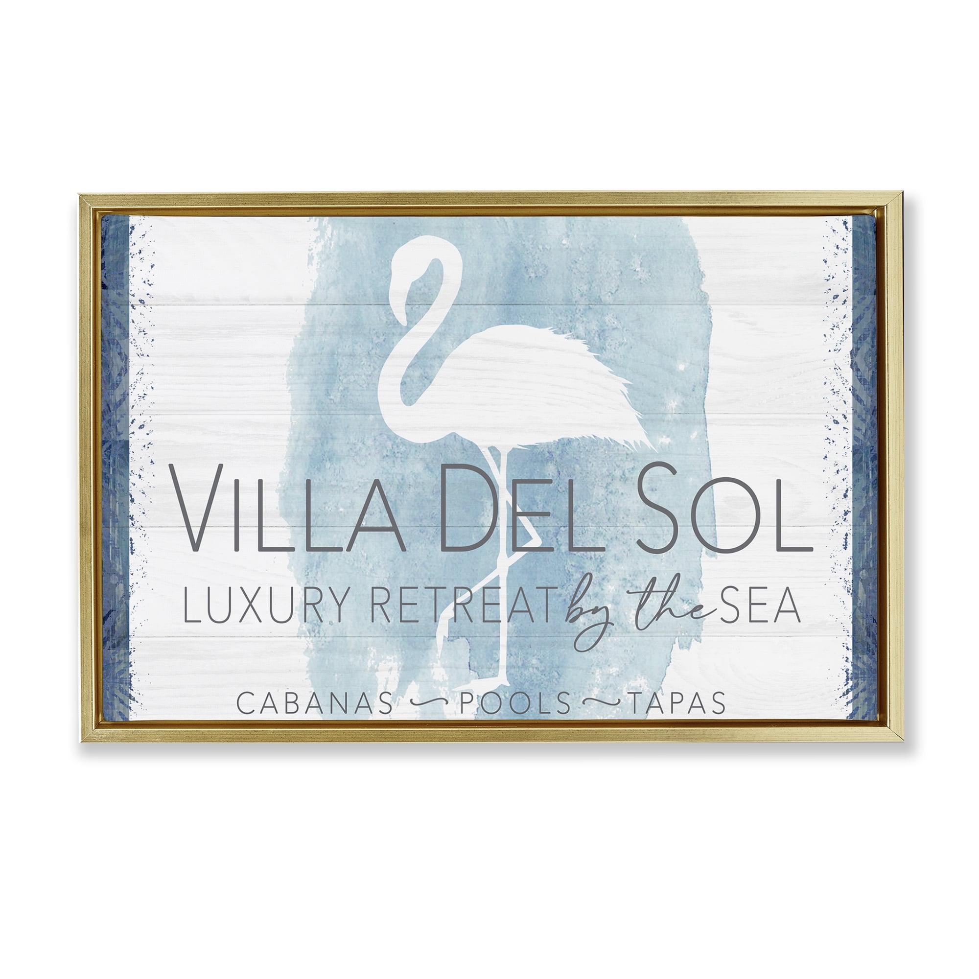 Stupell Industries Beach Retreat Flamingo Sign Nautical & Beach ...