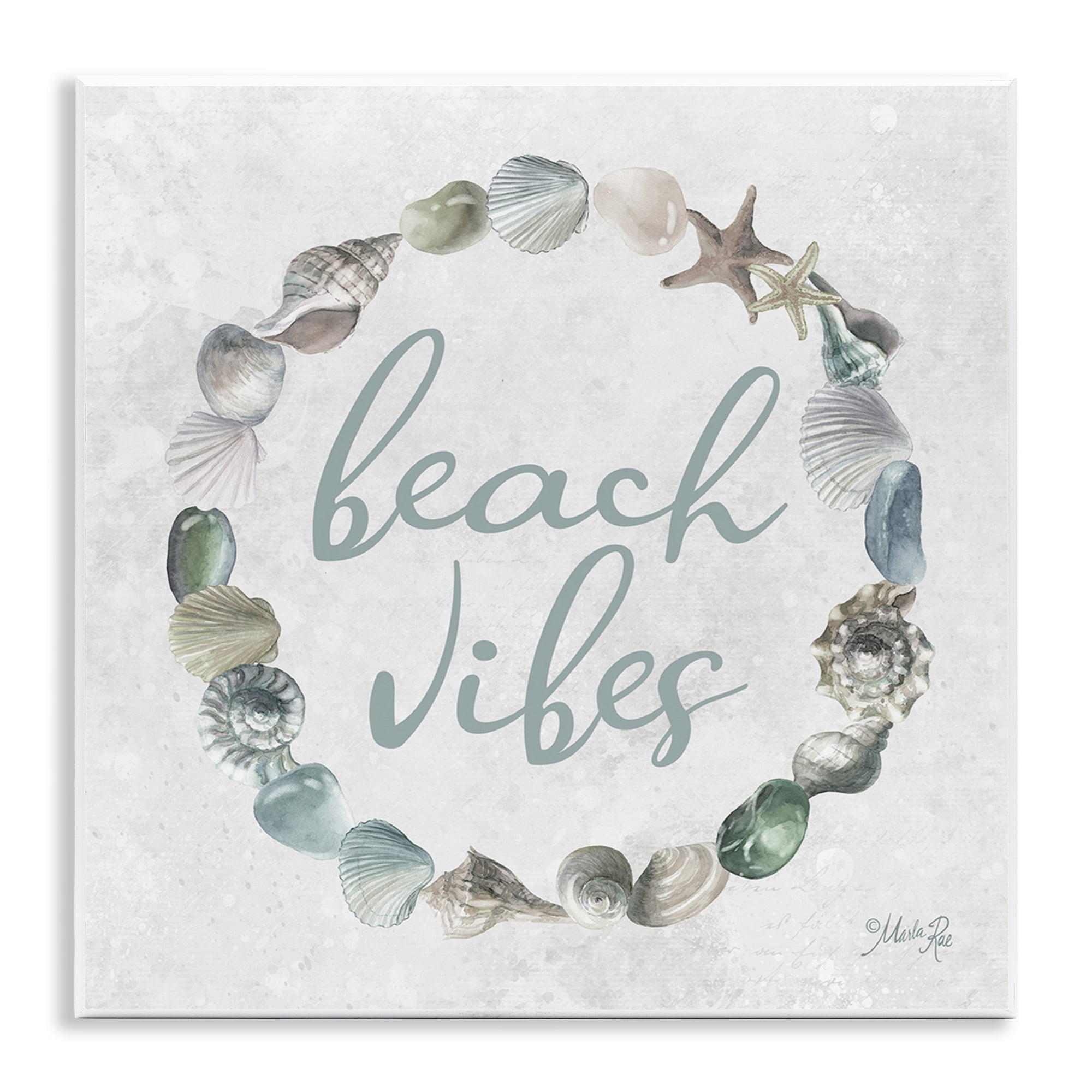 Stupell Industries Beach Vibes with Shells Animals & Insects Painting ...