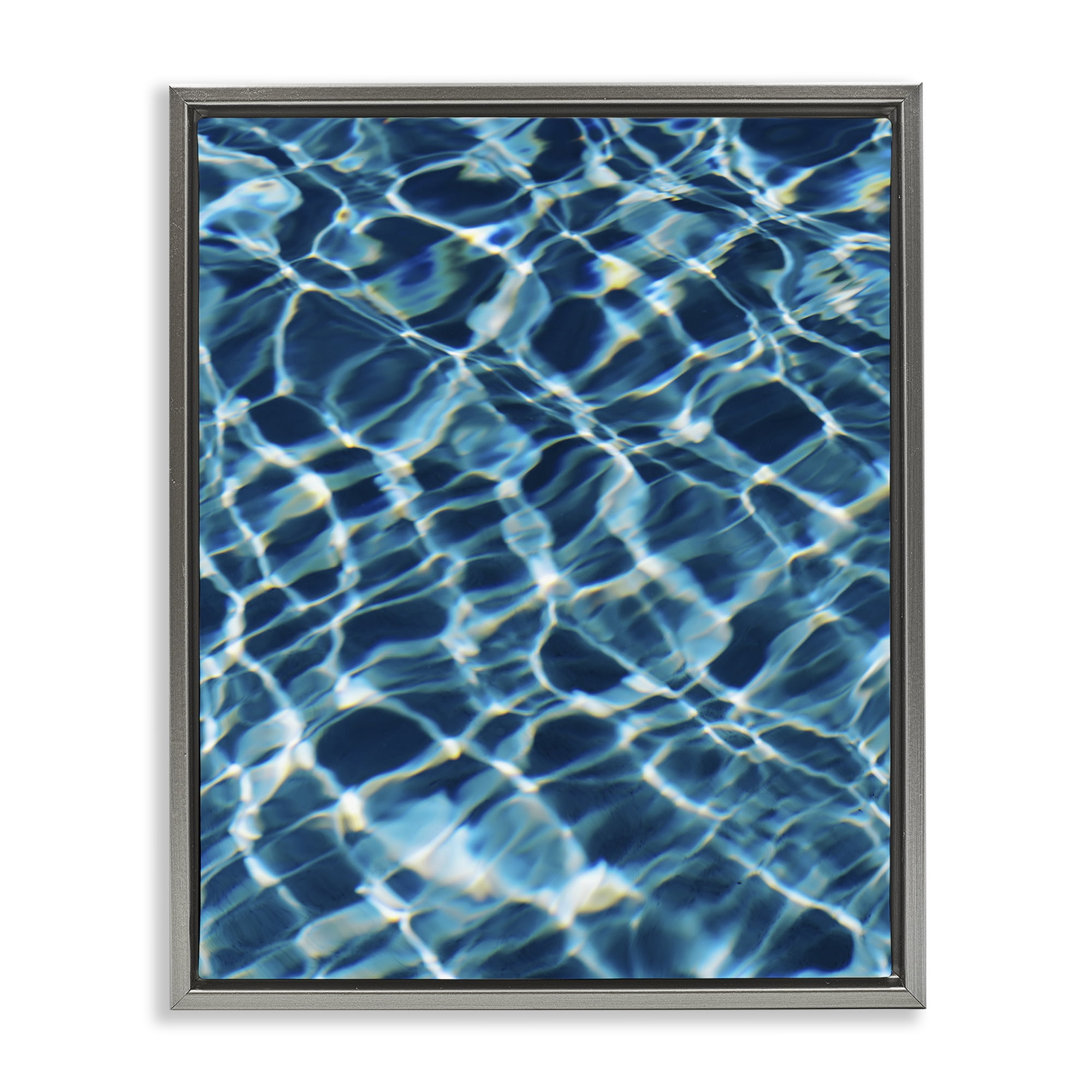 Stupell Industries Beach Water Pattern Abstract Painting Gray Floater ...