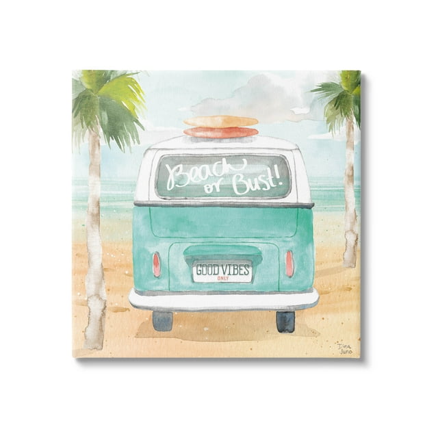 Stupell Industries Beach or Bust Blue Surf Cruiser Painting Gallery ...