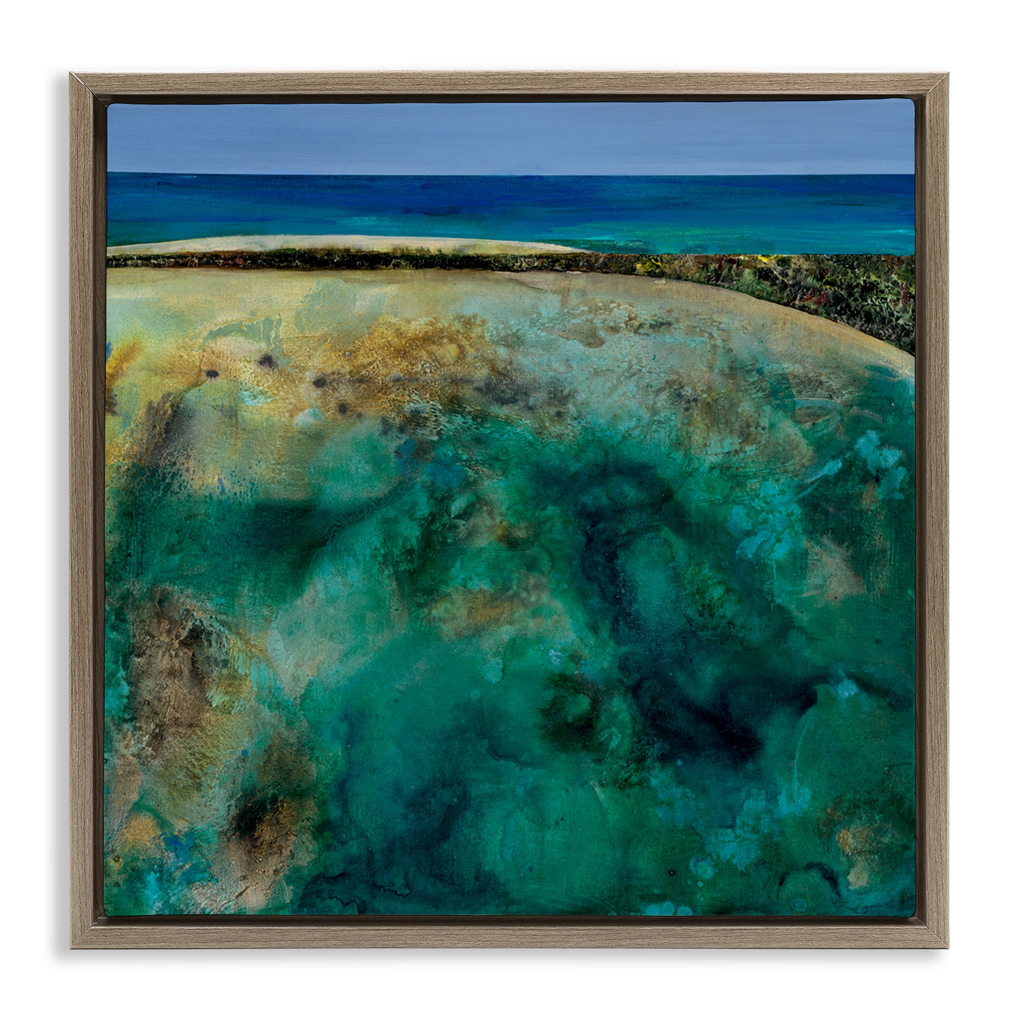Stupell Industries Beachy Maritime Landscape Abstract Painting Brown ...