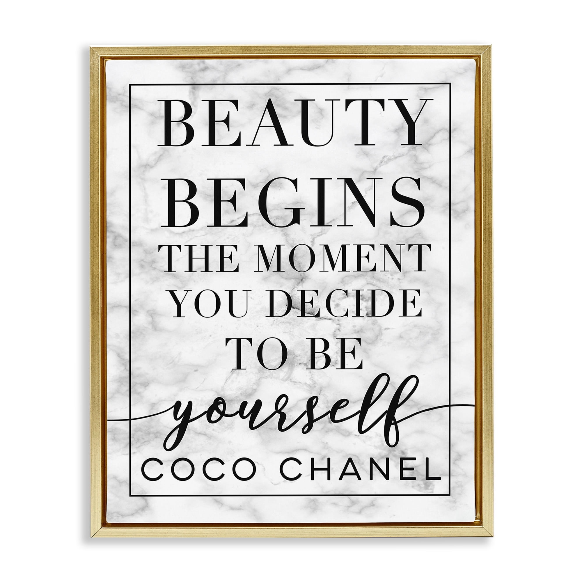 Stupell Industries Beauty Begins Once You Decide To Be Yourself White ...