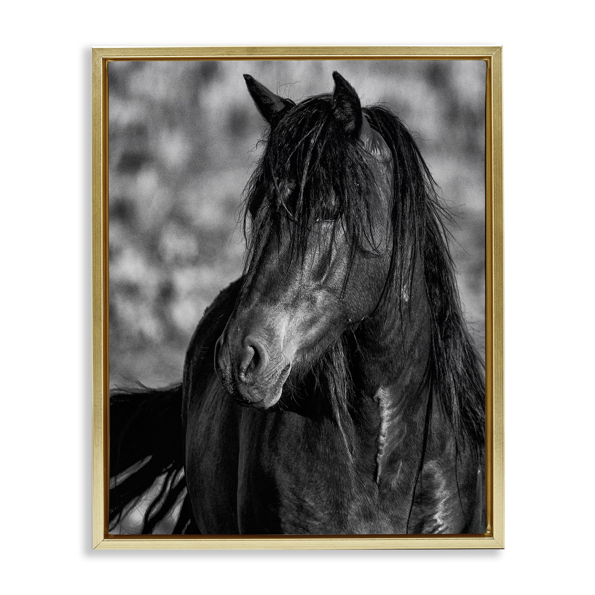 Stupell Industries Beauty In Black Gold Framed Floater Canvas Wall Art ...
