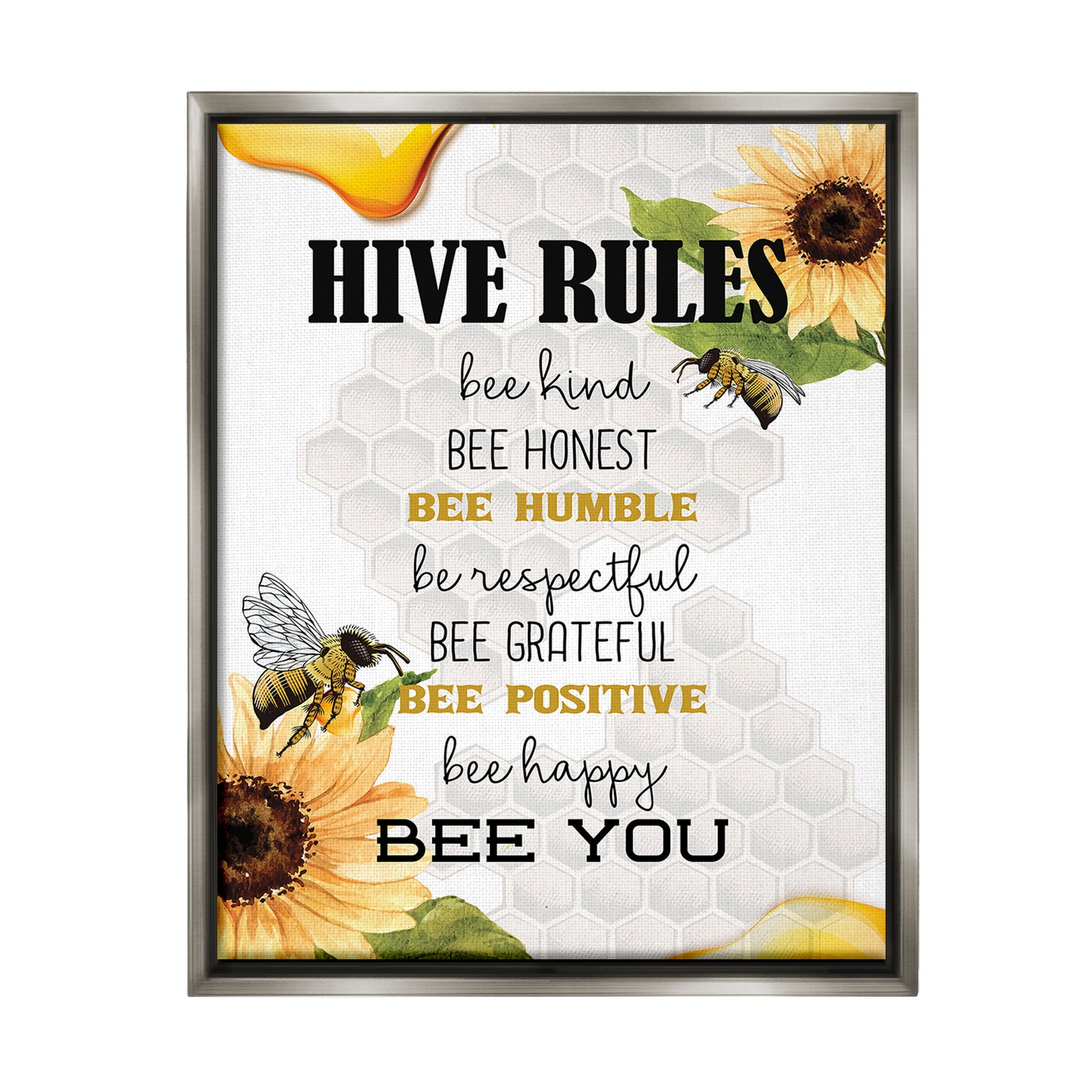 Stupell Industries Bee Hive Rules Animals & Insects Painting Gray ...