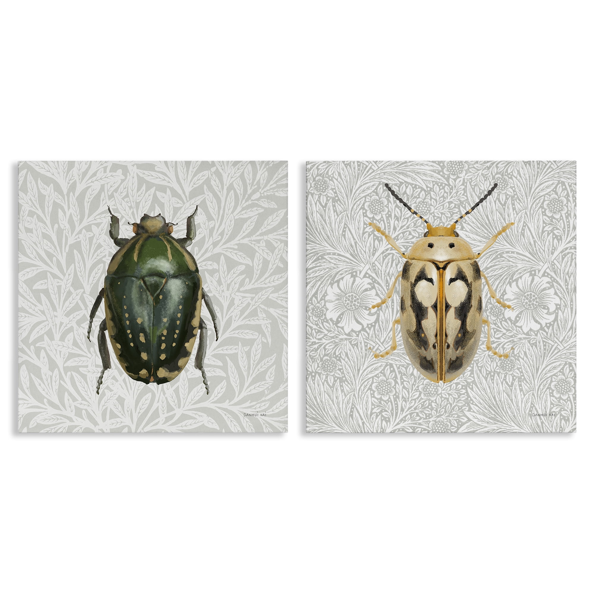 Stupell Industries Beetle Insect Portrait Animals Painting Wrapped ...