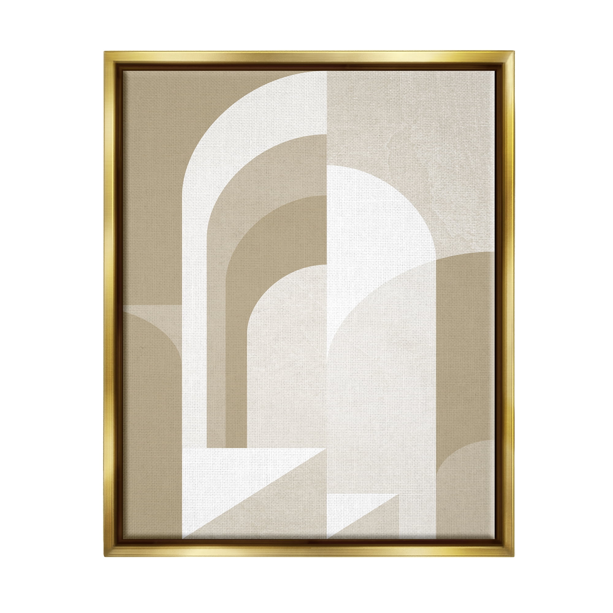 Stupell Industries Beige Abstract Arches Abstract Painting Gold Floater ...