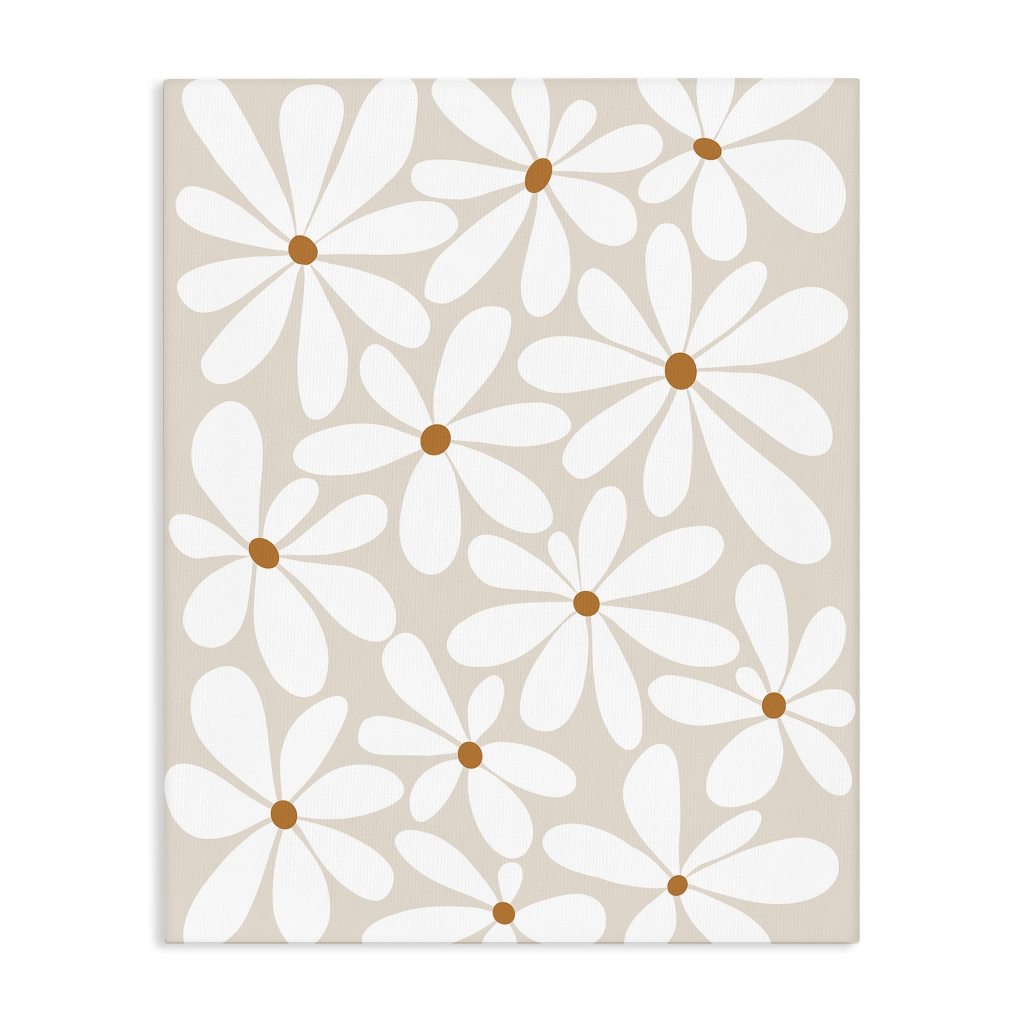 Stupell Industries Beige & White Daisies Canvas Wall Art, design by ...