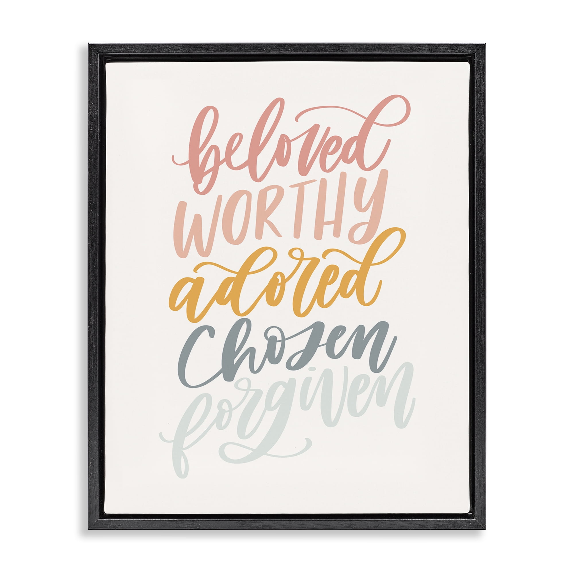 Stupell Industries Beloved Worthy Adored Spiritual Words Spiritual ...