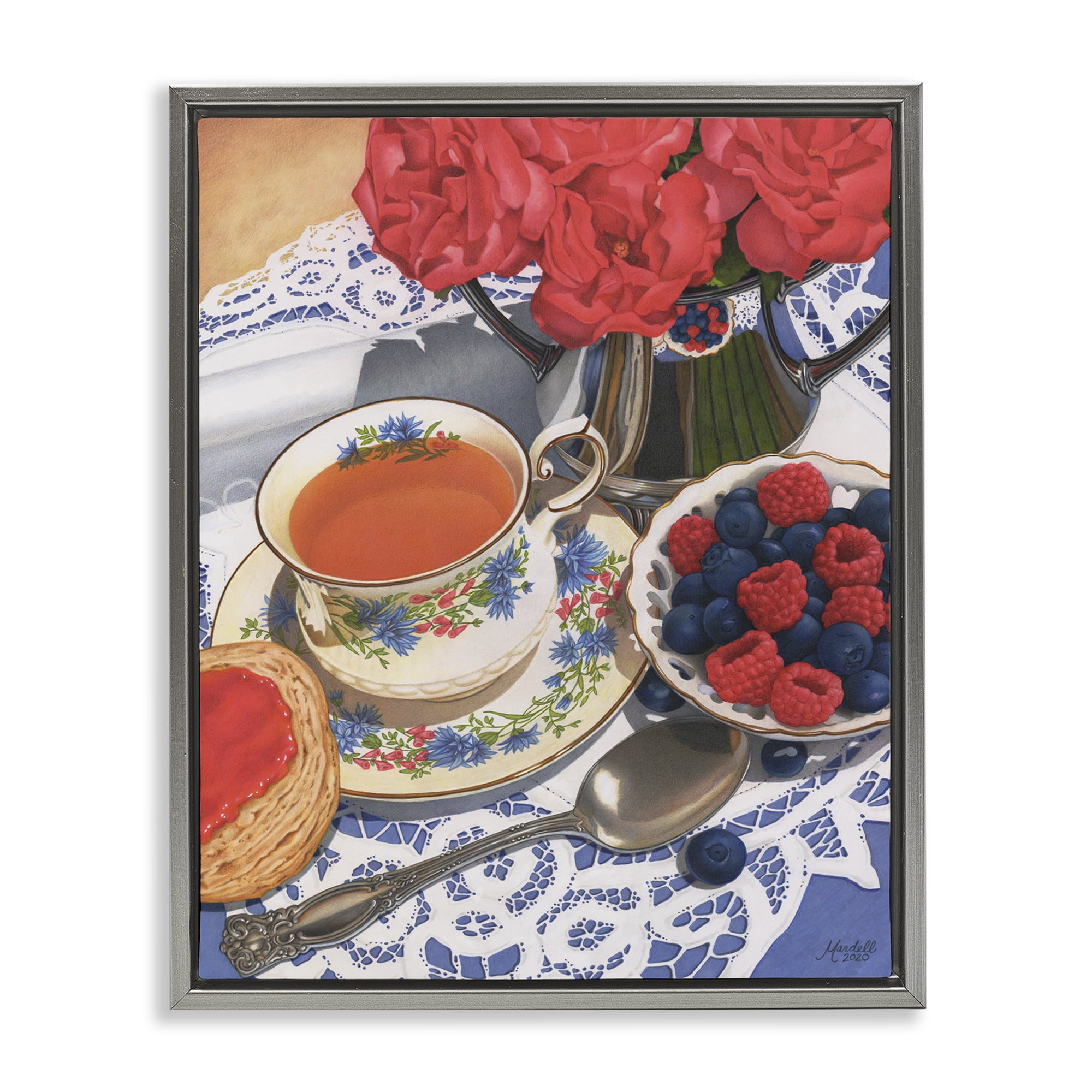 Stupell Industries Berries & Tea Party Food & Beverage Painting Gray ...