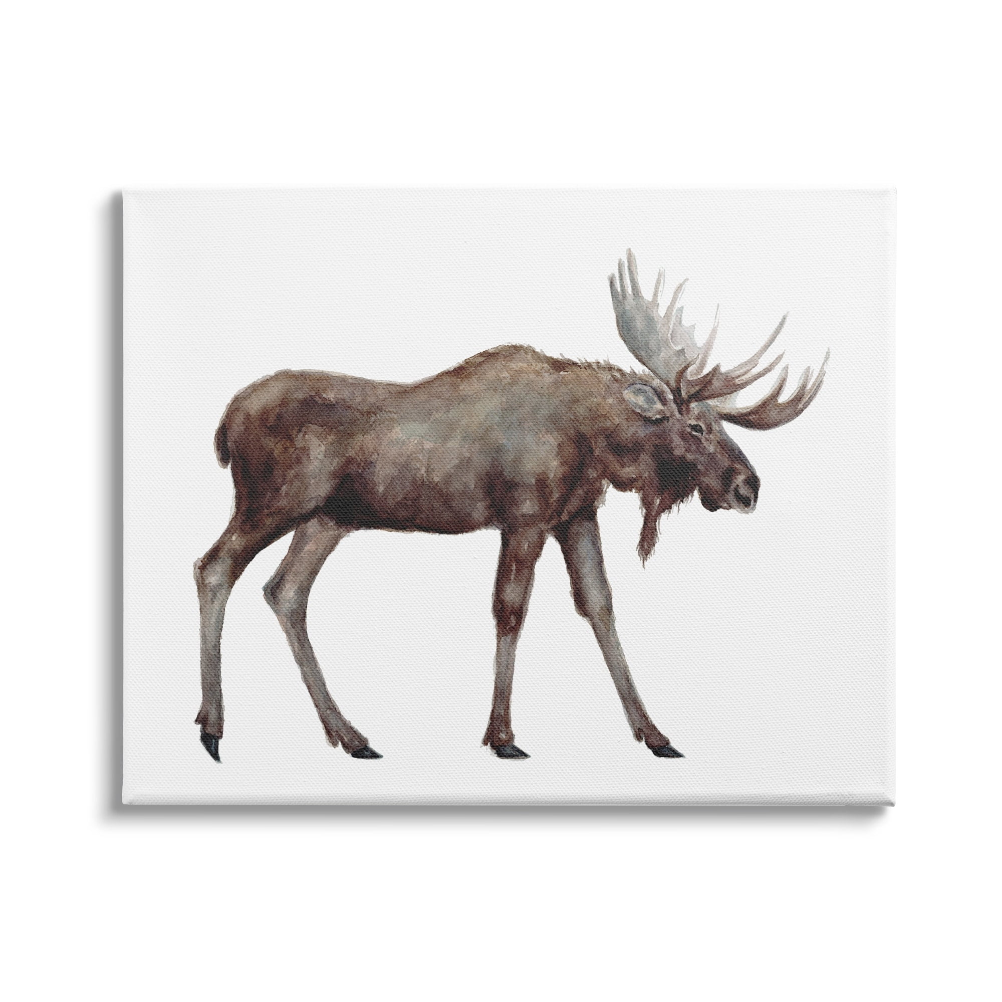 Stupell Industries Big Antler Moose Watercolor Painting Kids' Wild ...